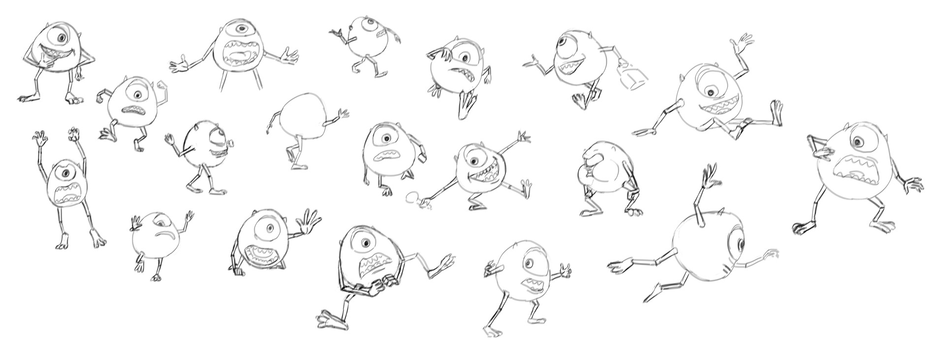 ArtStation - Monsters, Inc poses Mike