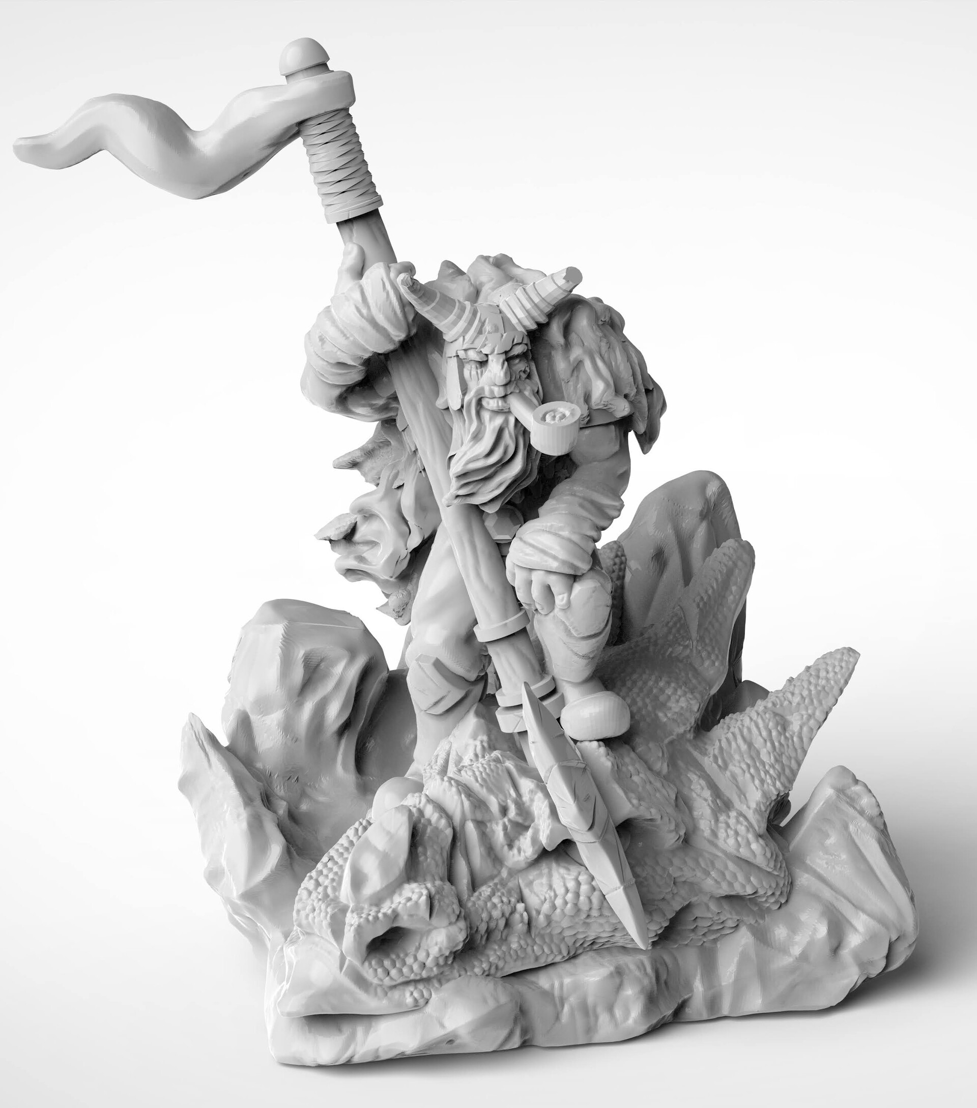 Jared Veloria - Dwarf Dragon Slayer Miniature concept 28mm