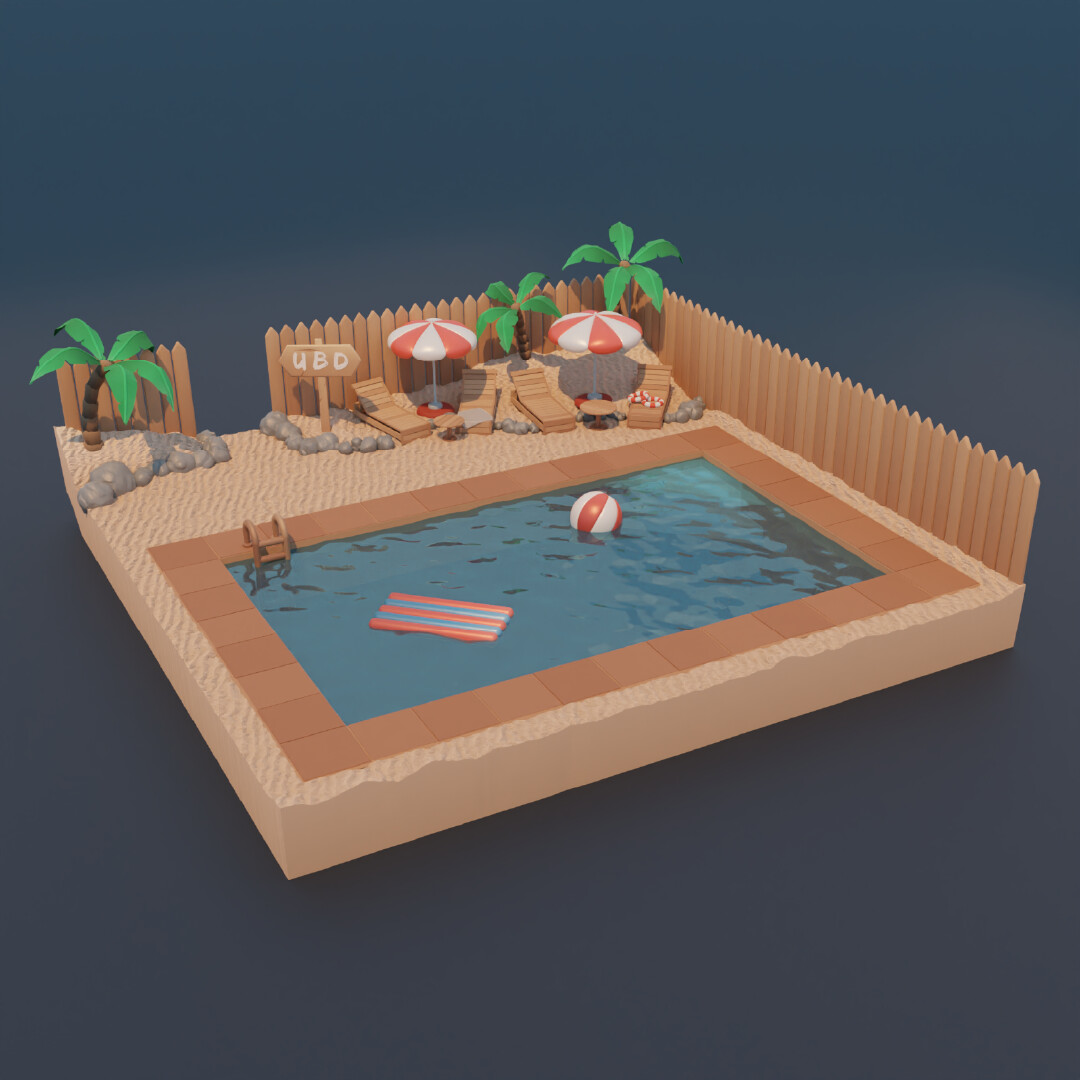 ArtStation - Pool on the Beach