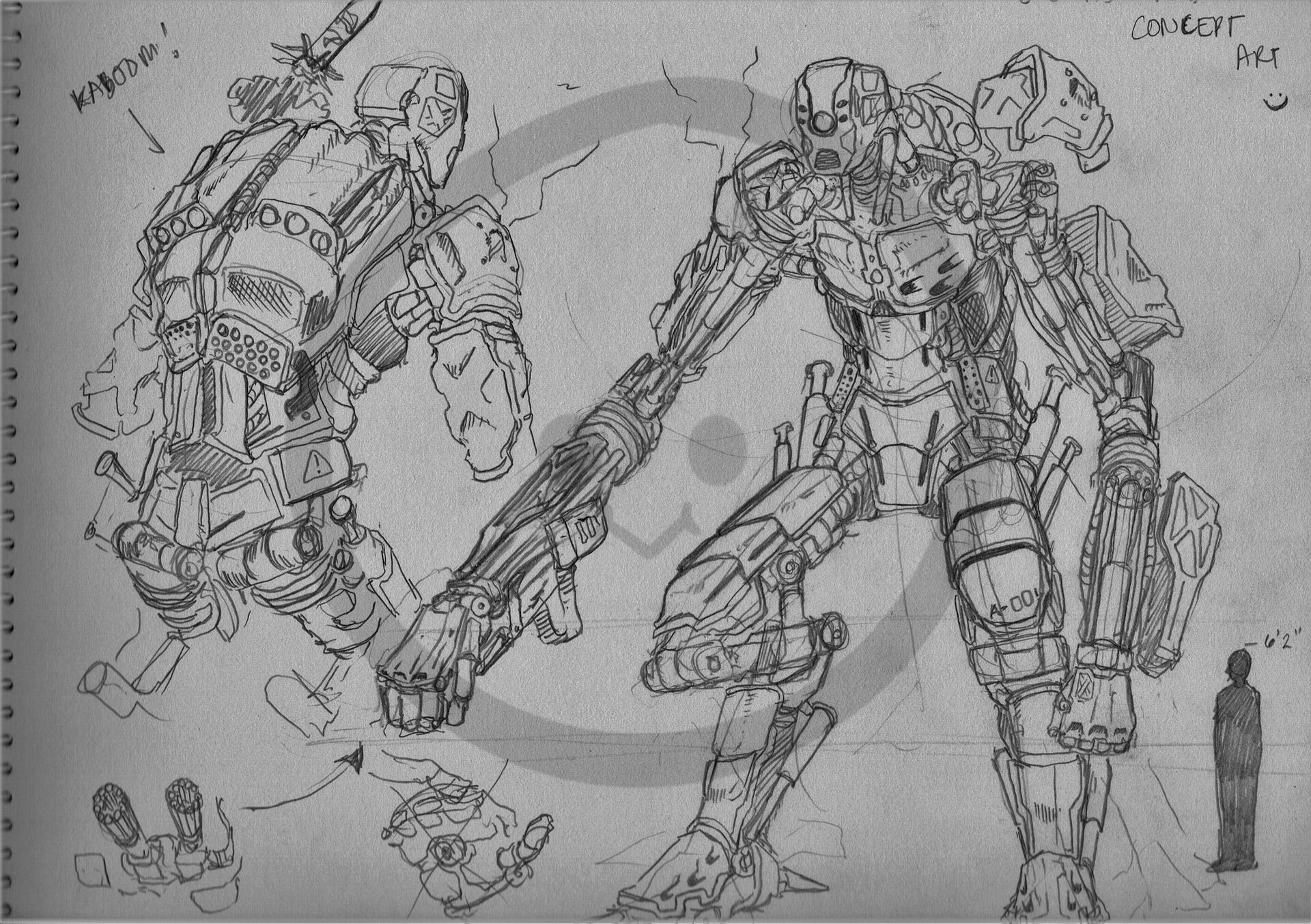 how to draw robot feet