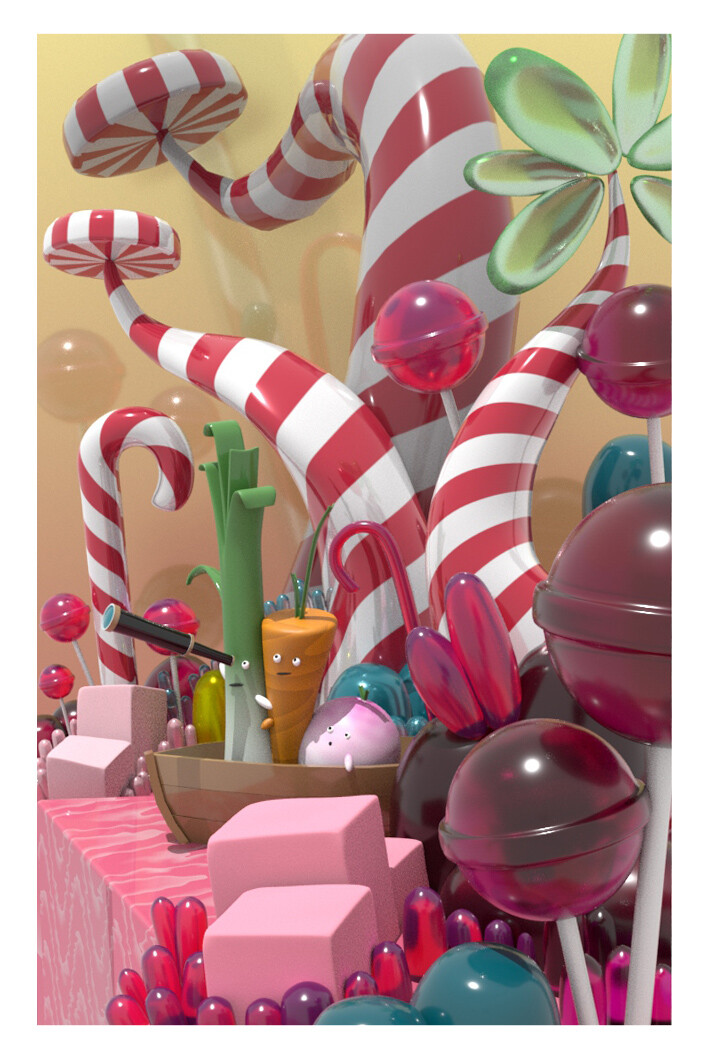 ArtStation - Candy 3D Modeling based 2D Dixit card game