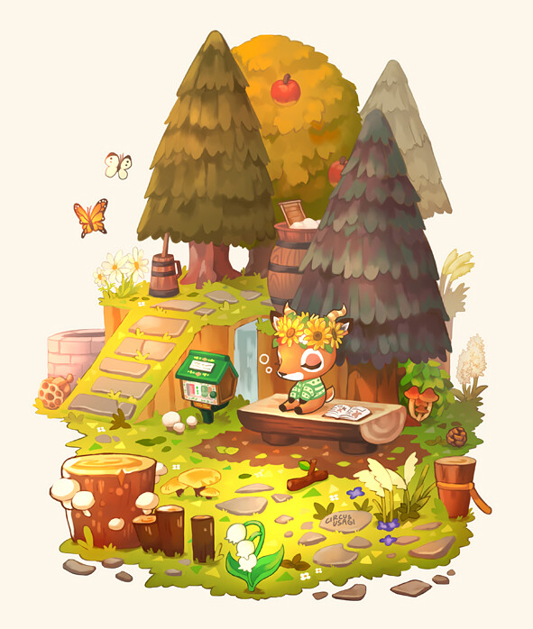 ArtStation - ACNH Cottagecore island