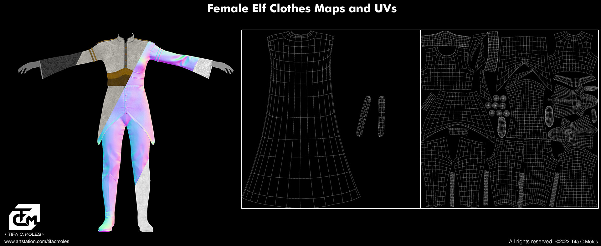 Tifa C. Moles - Hyper-Realistic Female Elf Avatar Sets (Head and Clothes)