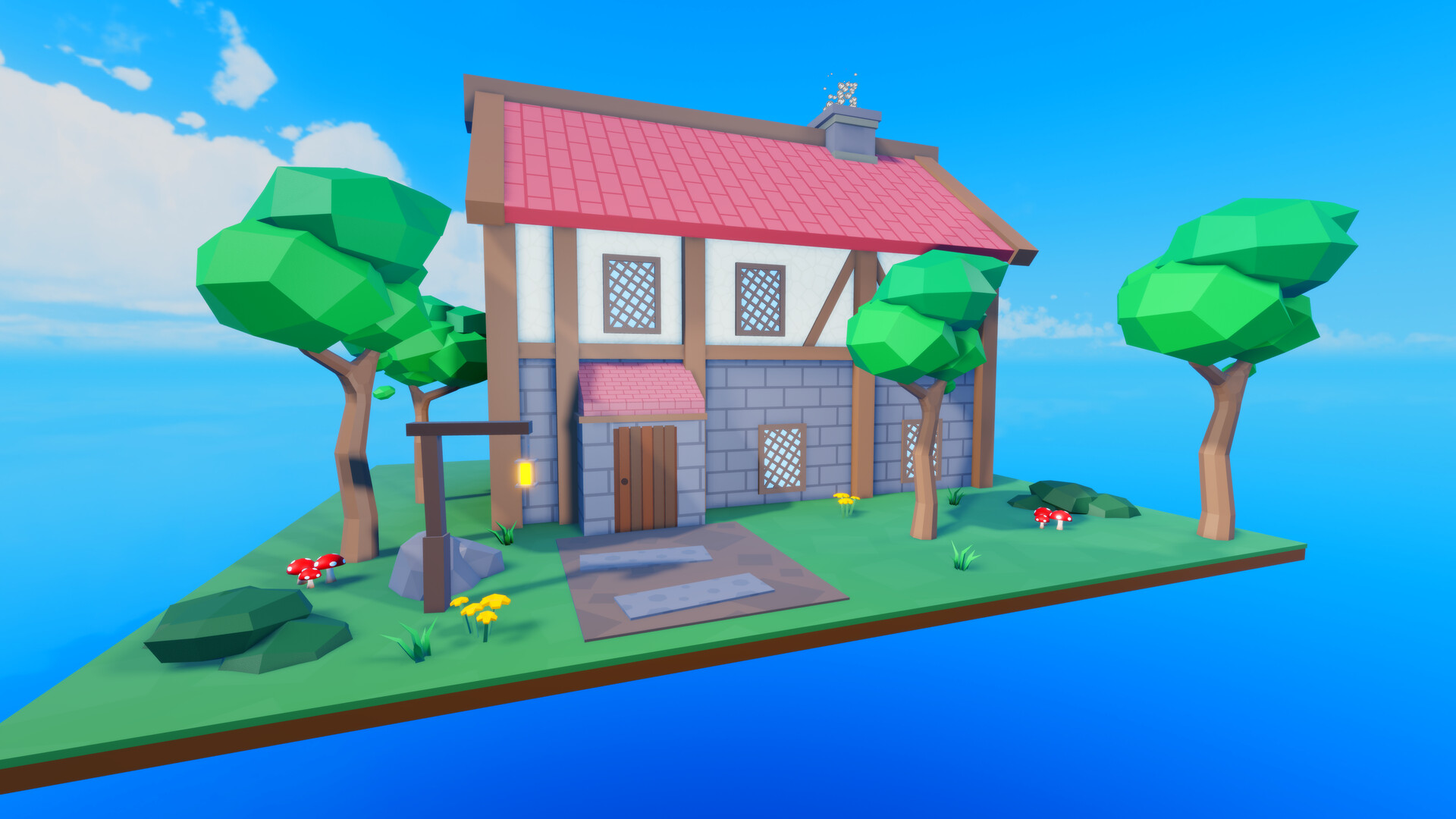 ArtStation - Low-Poly Medieval House