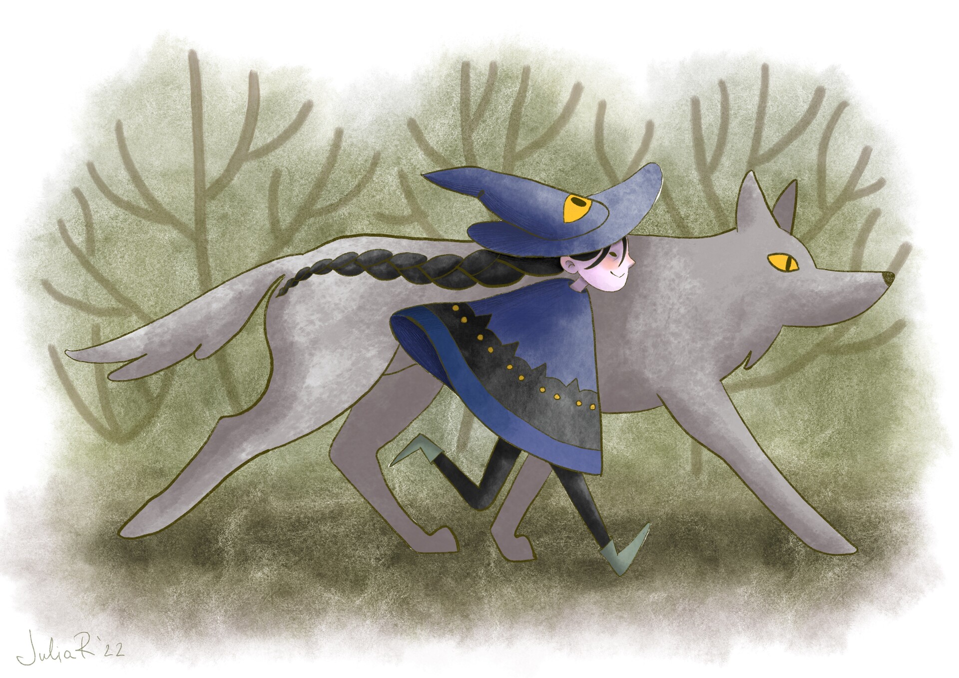 ArtStation - Witch and her wolf