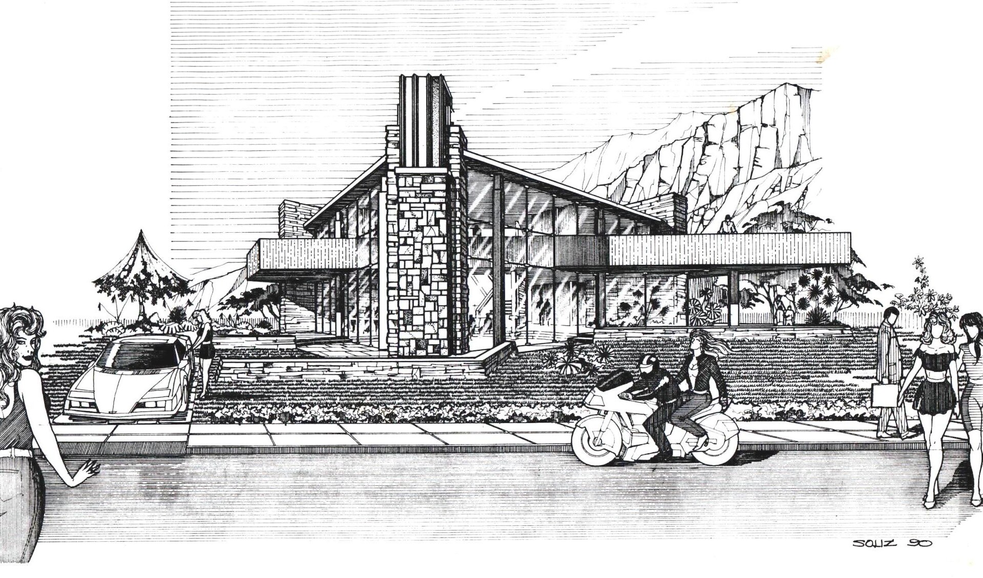 how to draw exterior perspective