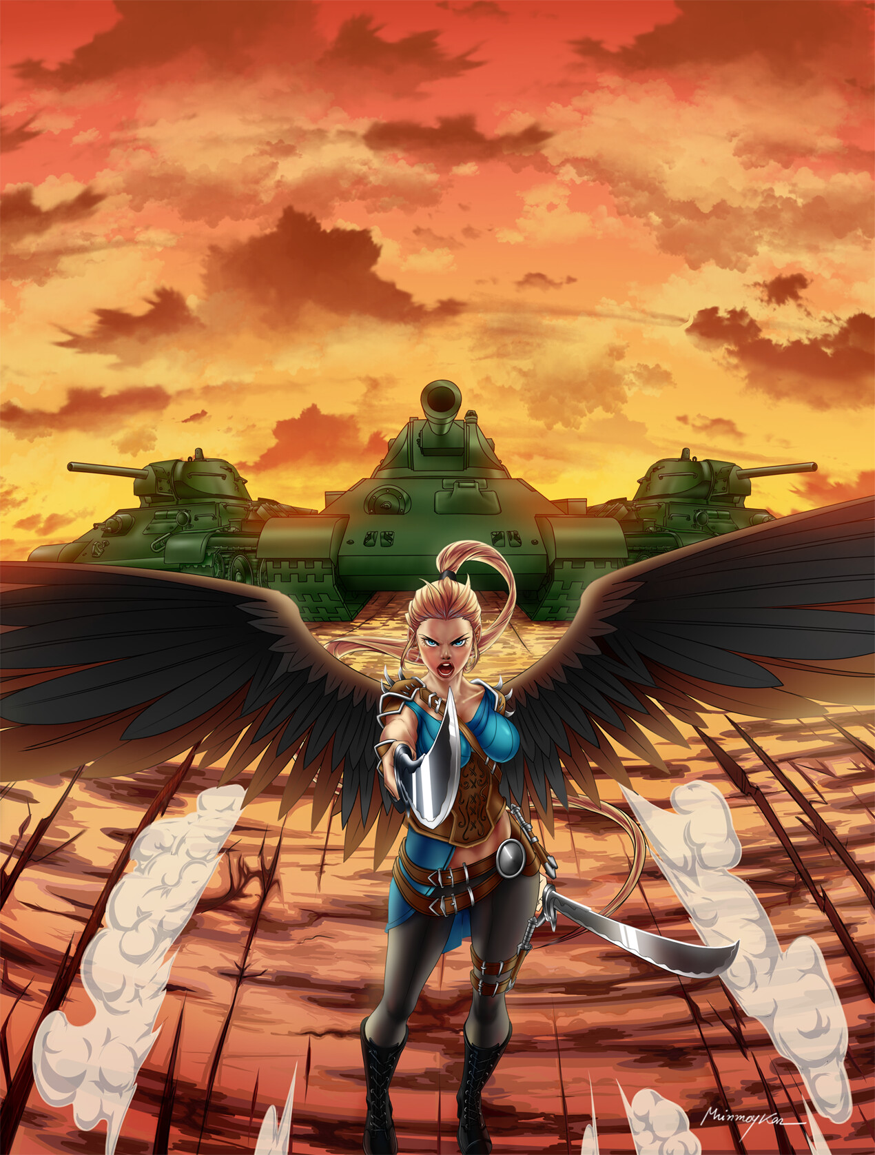 ArtStation - Character & cover design for the book Fallen Angel