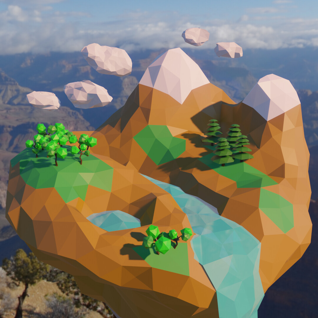 ArtStation - Low-Poly Island from YouTube tutorial