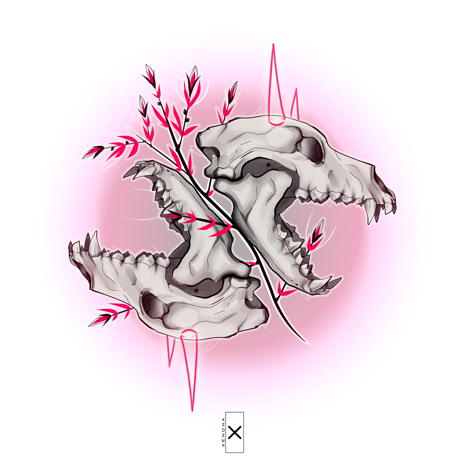 ArtStation - DOUBLE SKULL / DARK ART