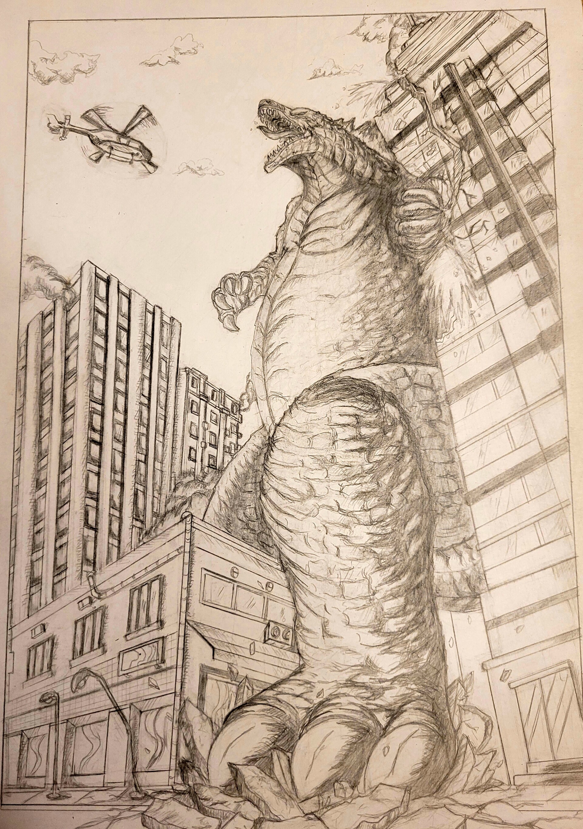 ArtStation - Godzilla pencils