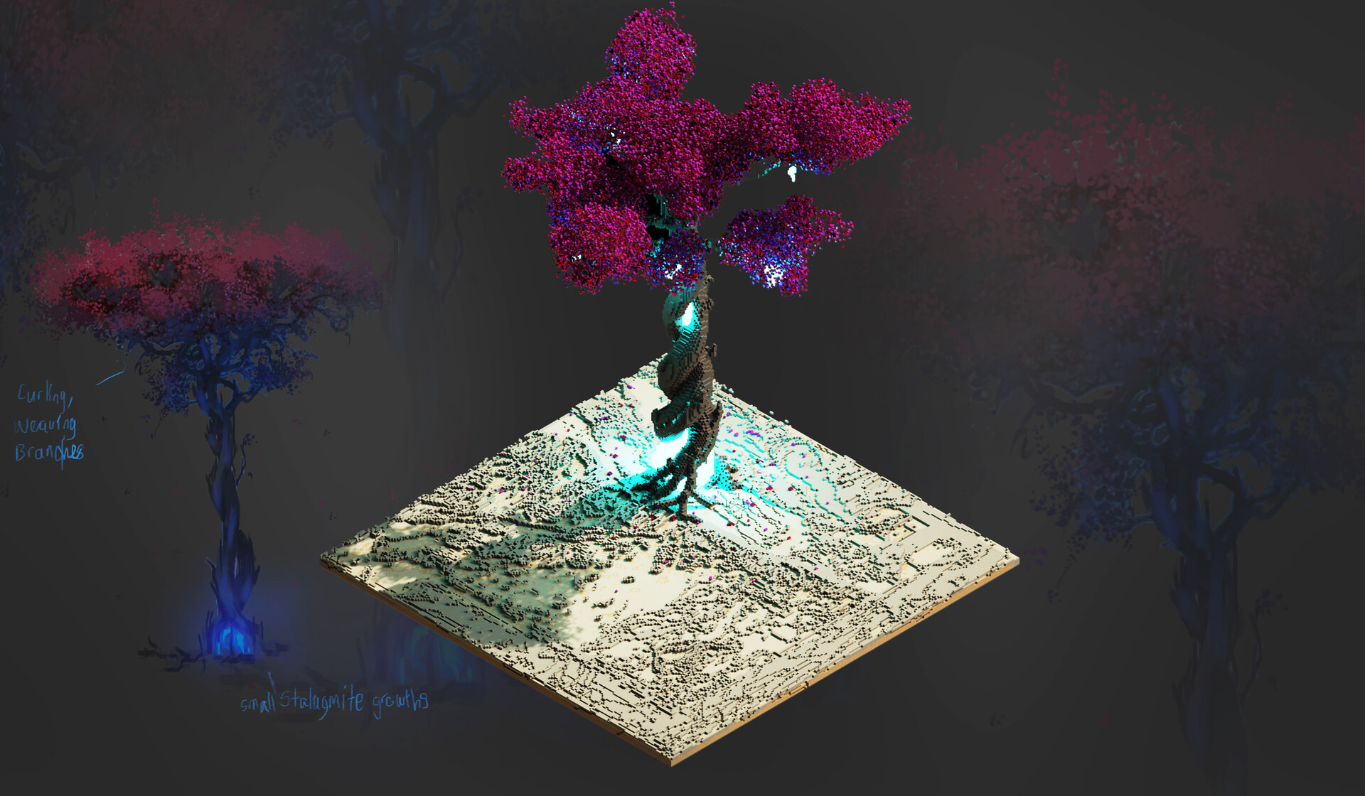 ArtStation - 3D pixel environment asset from concept