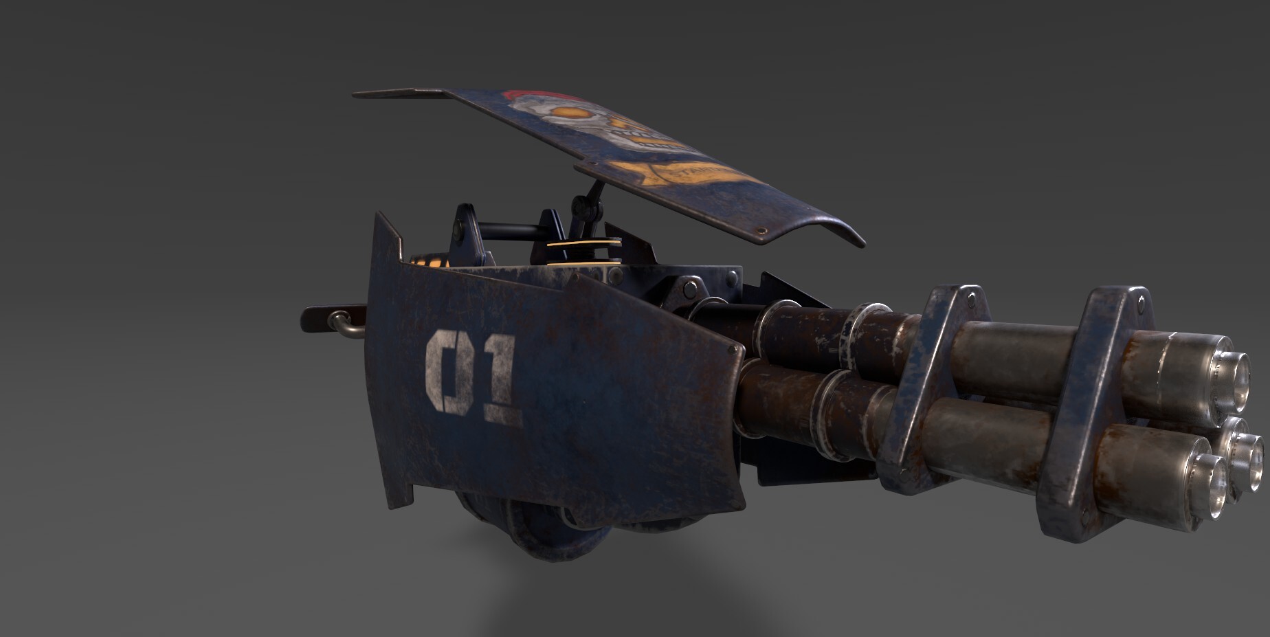 ArtStation - Sci fi Gatling gun.