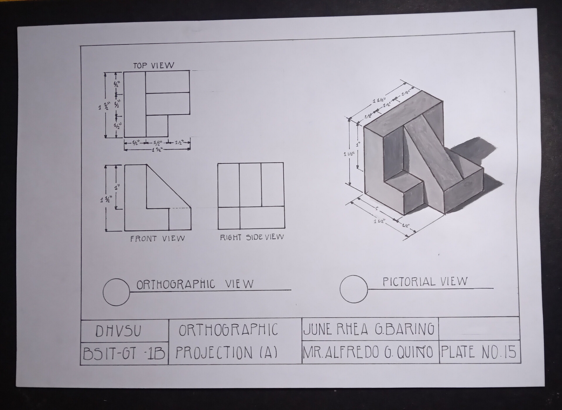 ArtStation - PLATE NO: 15 ORTHOGRAPHIC PROJECTION (A)
