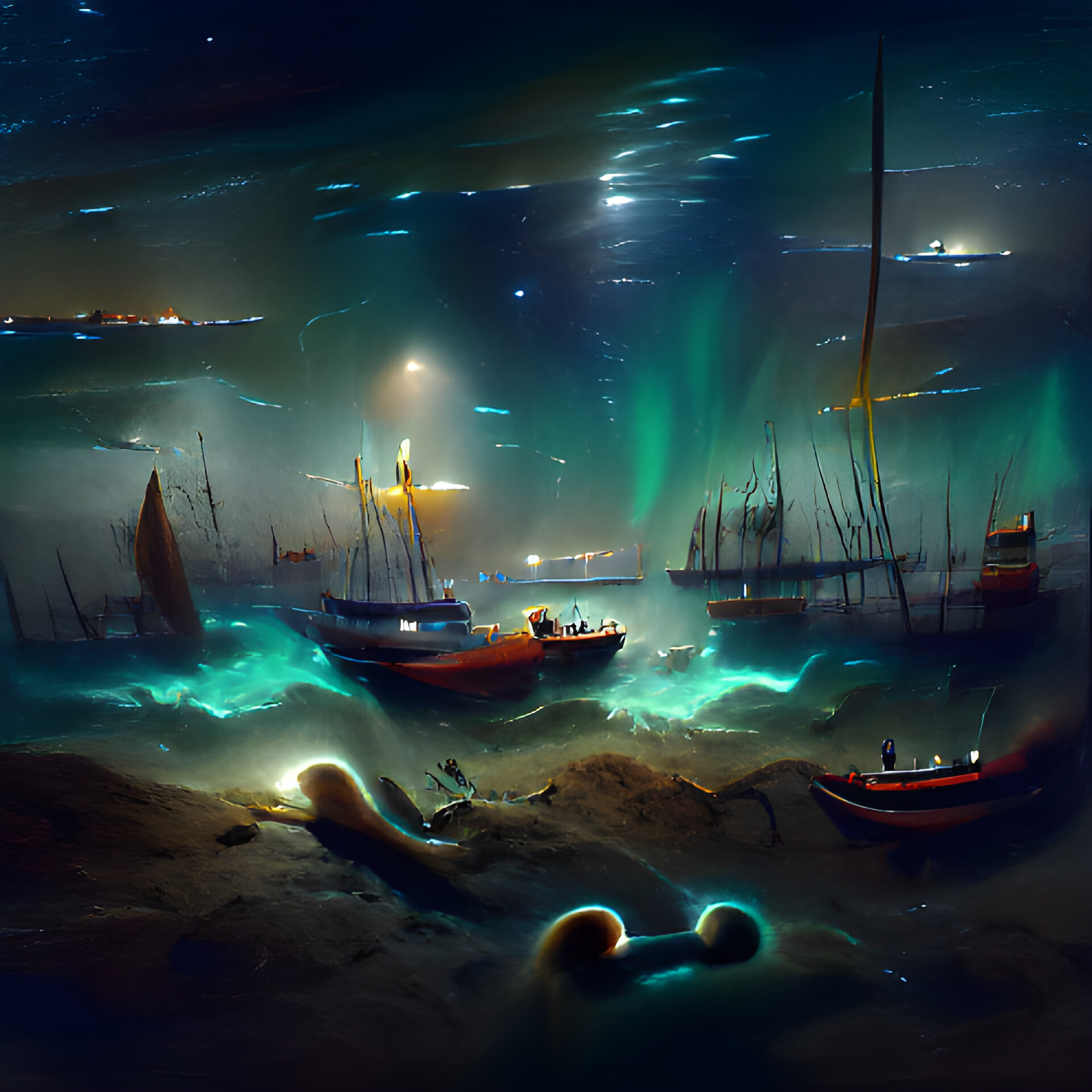 ArtStation - Sea at Night