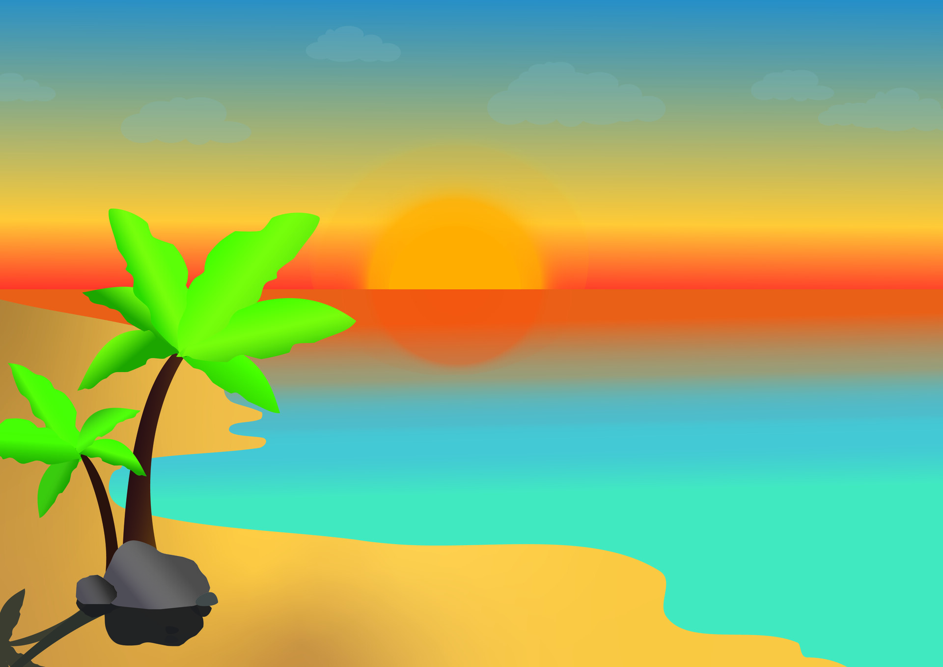 ArtStation - Gradient seaside scene