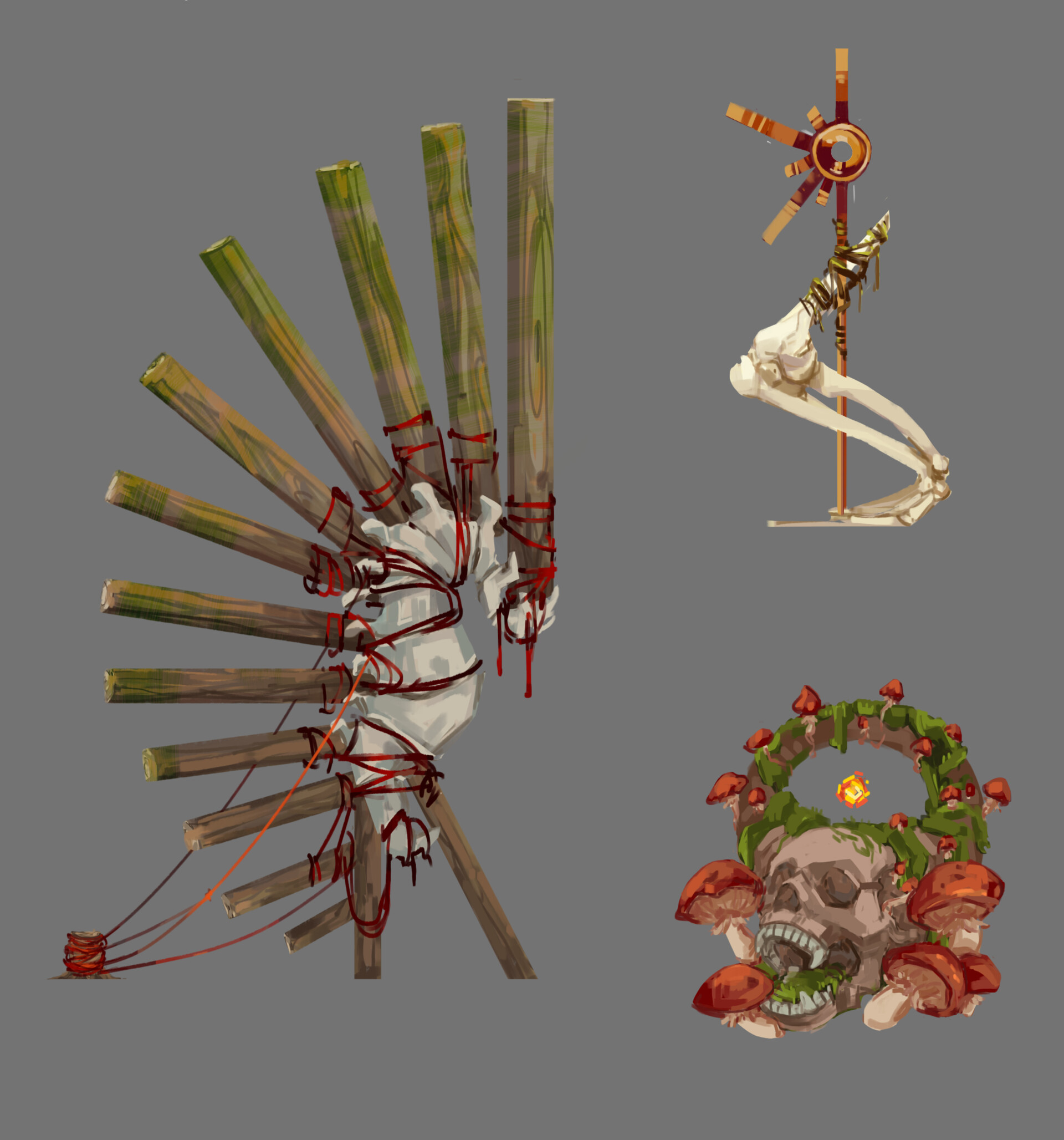 ArtStation - Altar and enviro objects for 2D game