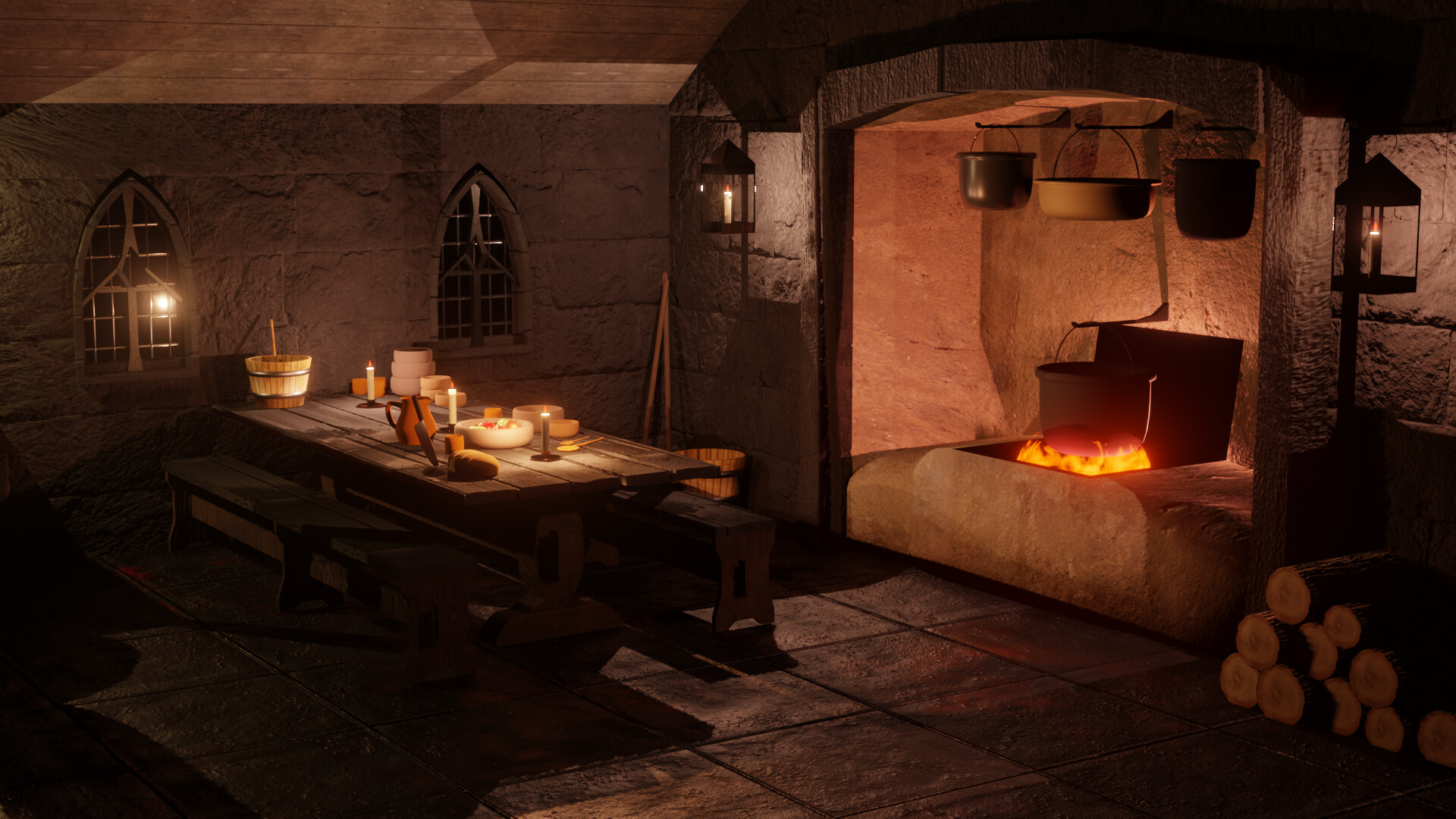 ArtStation - Medieval Goth Kitchen