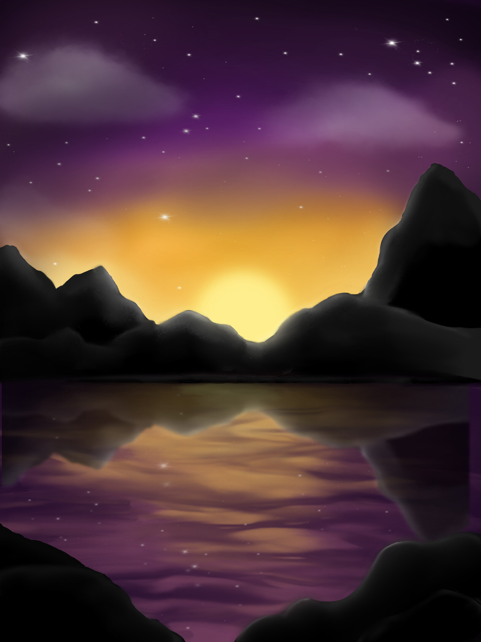 ArtStation - purple landscape