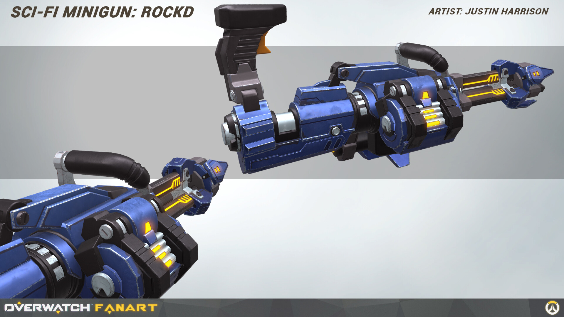 Justin Harrison - Overwatch Fanart - Rock D Sci-Fi Minigun LowRes Textured