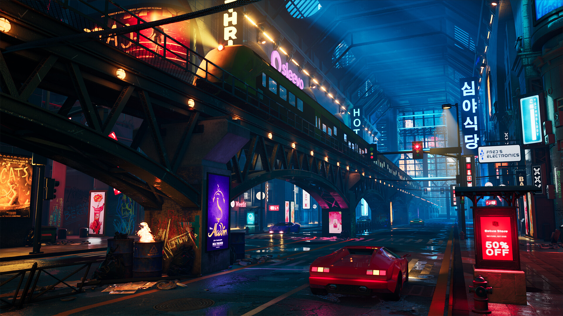 ArtStation - Cyberpunk Railway station
