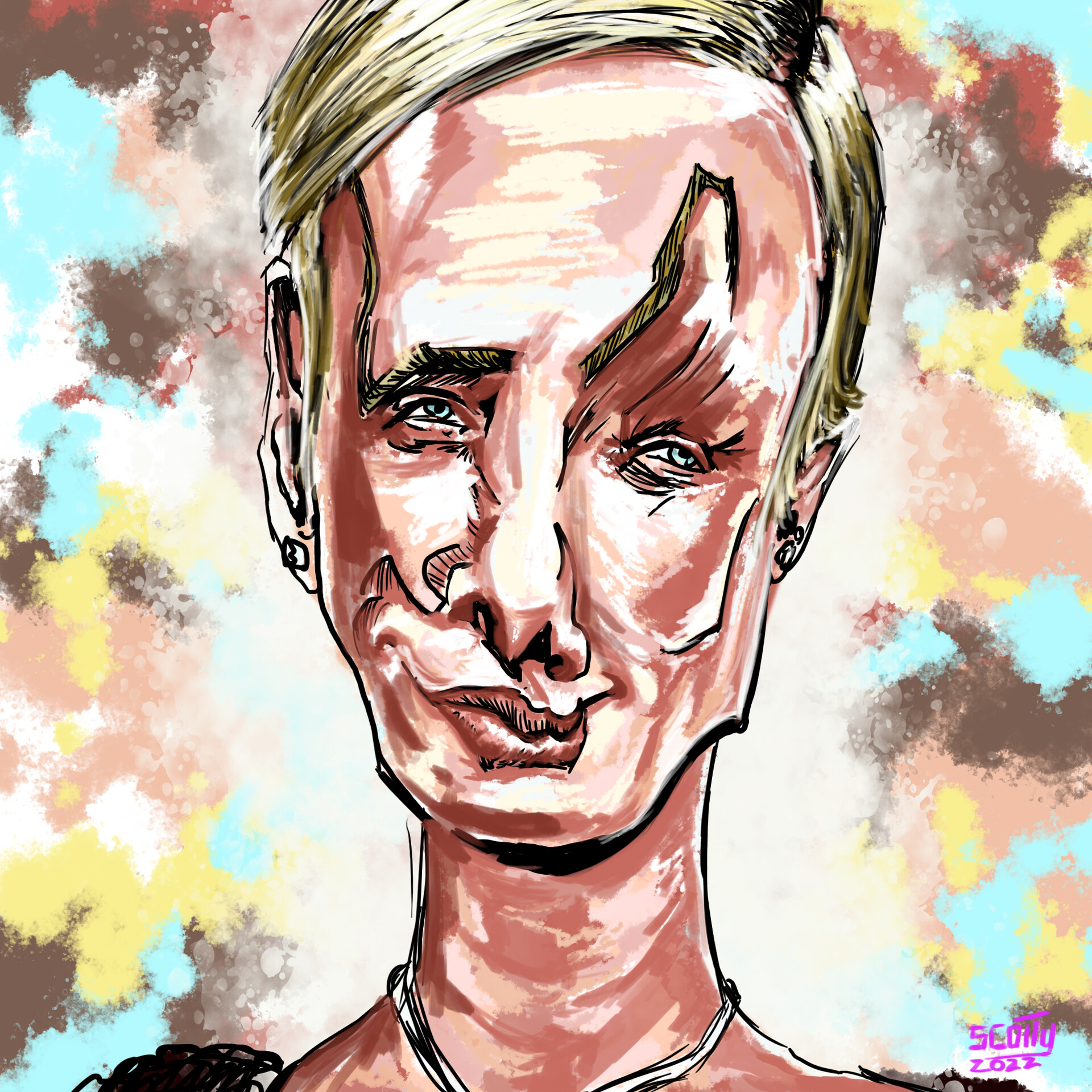 M. Scott Hull - 2022 Caricature Challenge 31 paintings 31 days