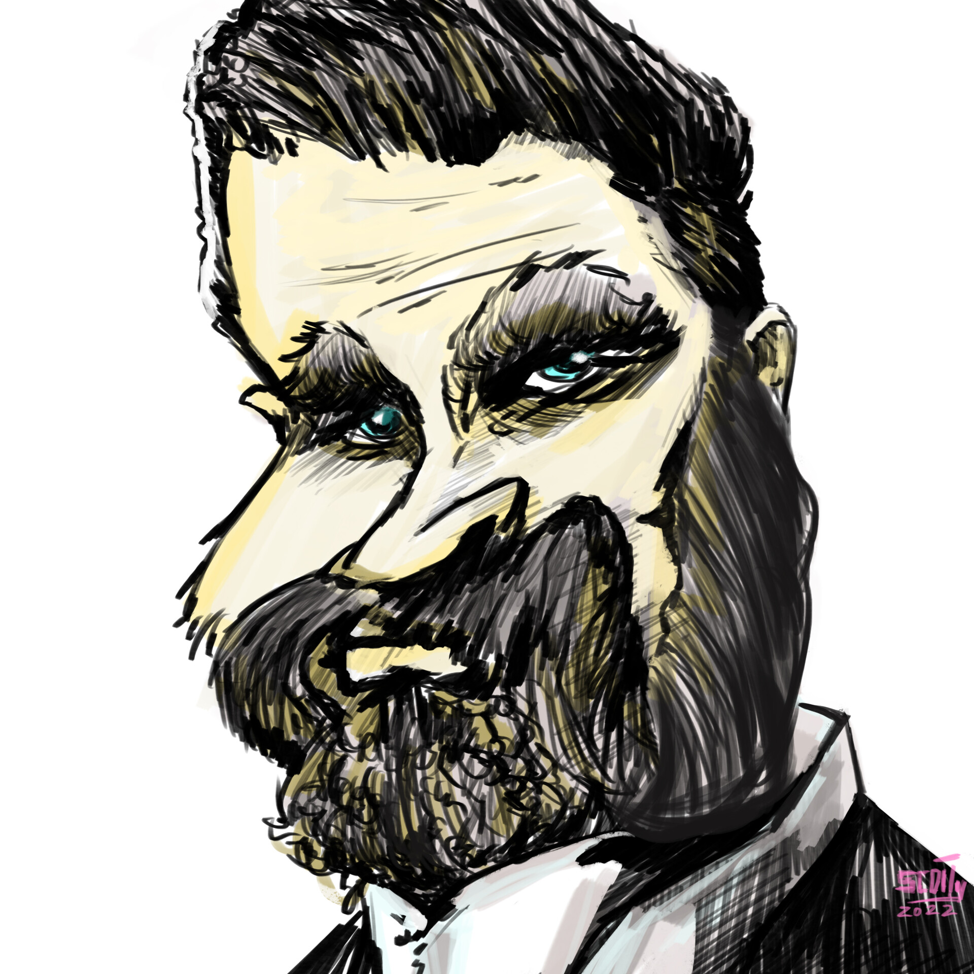 M. Scott Hull - 2022 Caricature Challenge 31 paintings 31 days