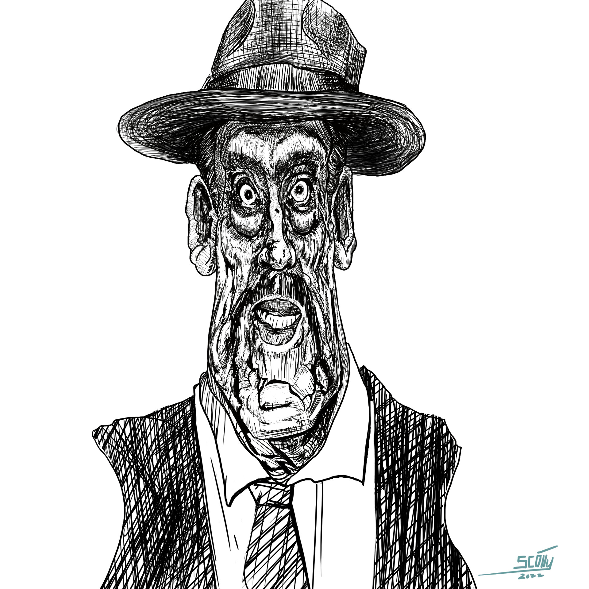 M. Scott Hull - 2022 Caricature Challenge 31 paintings 31 days