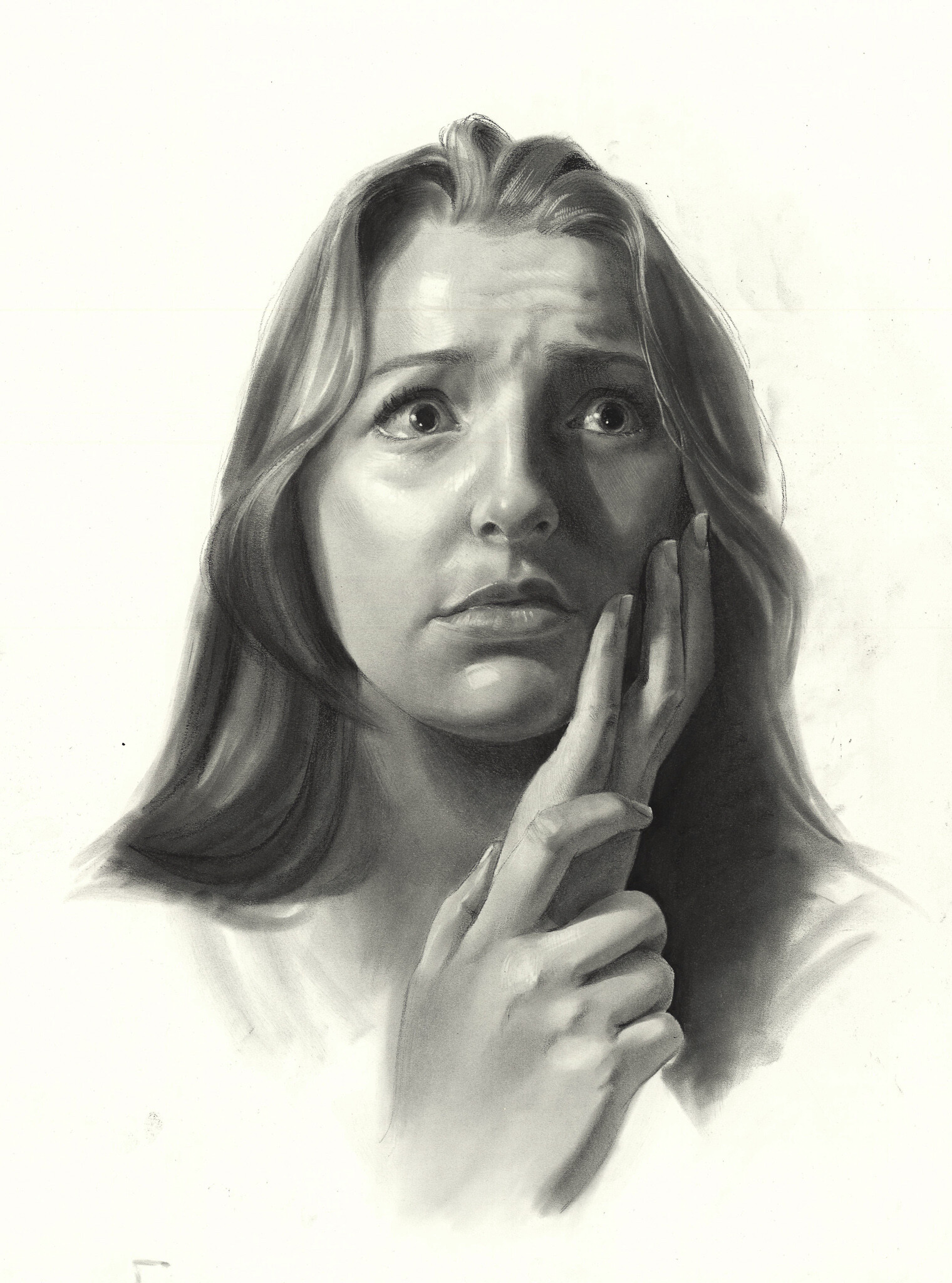 ArtStation - Self portrait in charcoal