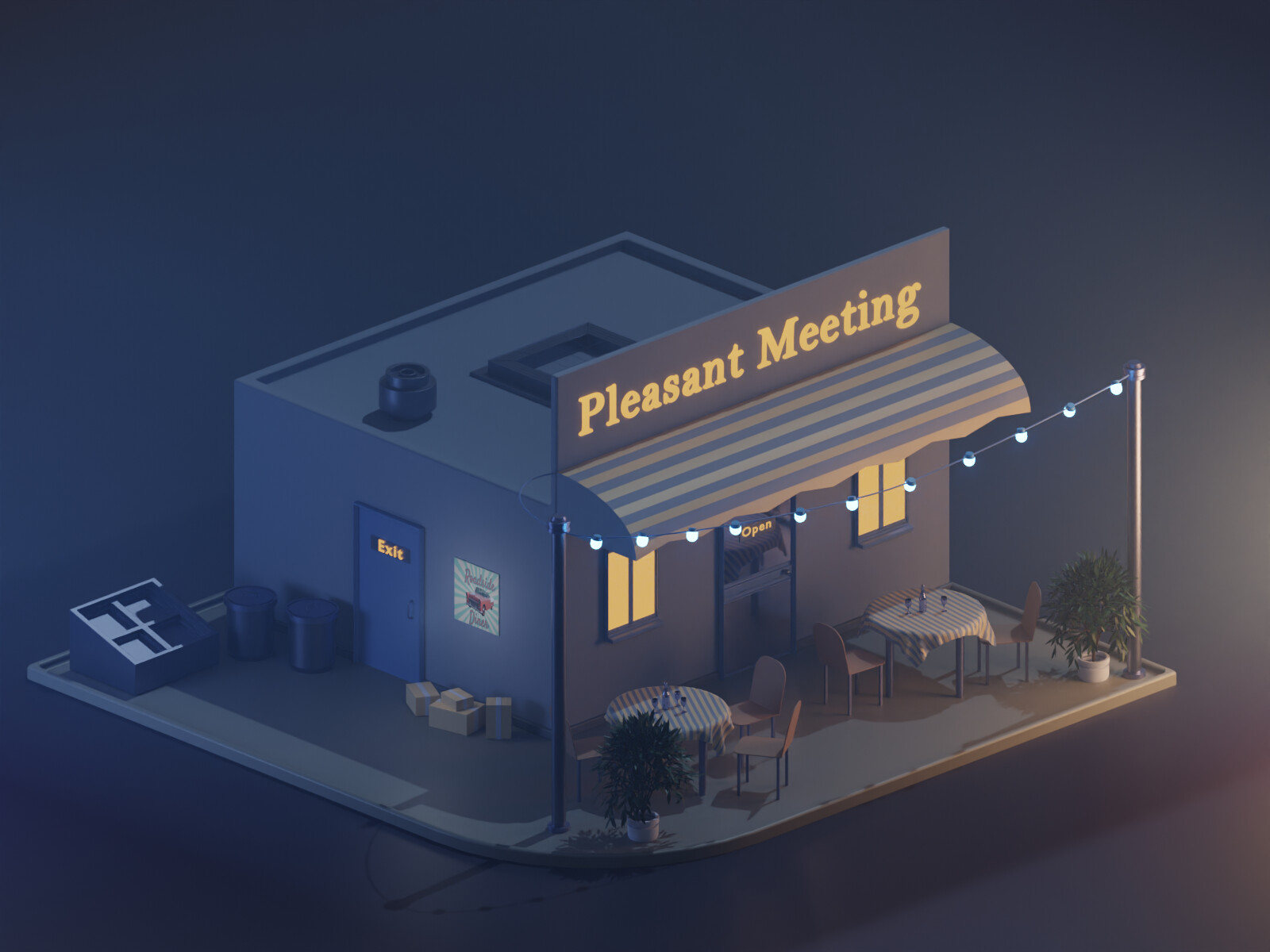 ArtStation - Cafe 3D location