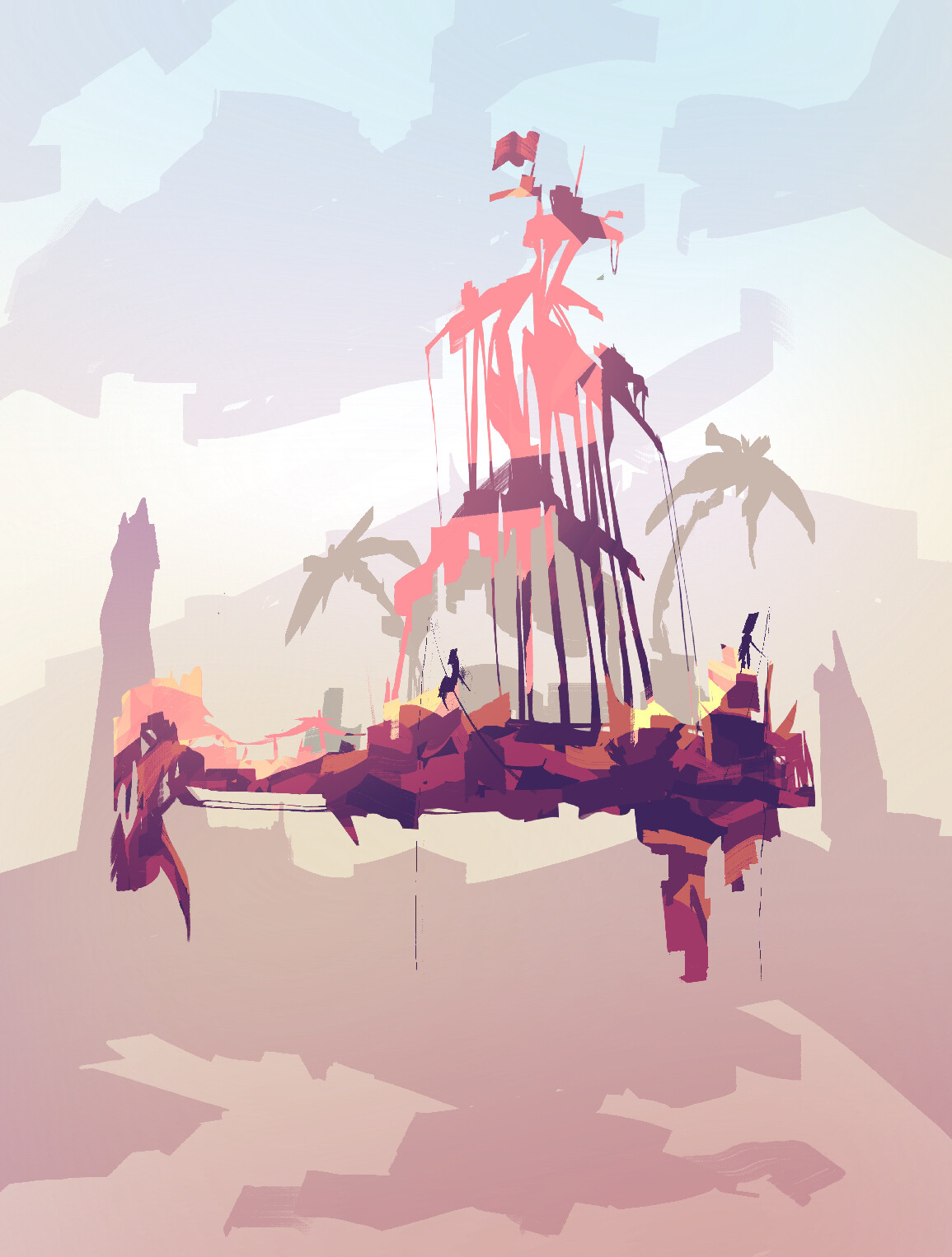 ArtStation - Flying boat and fishermen