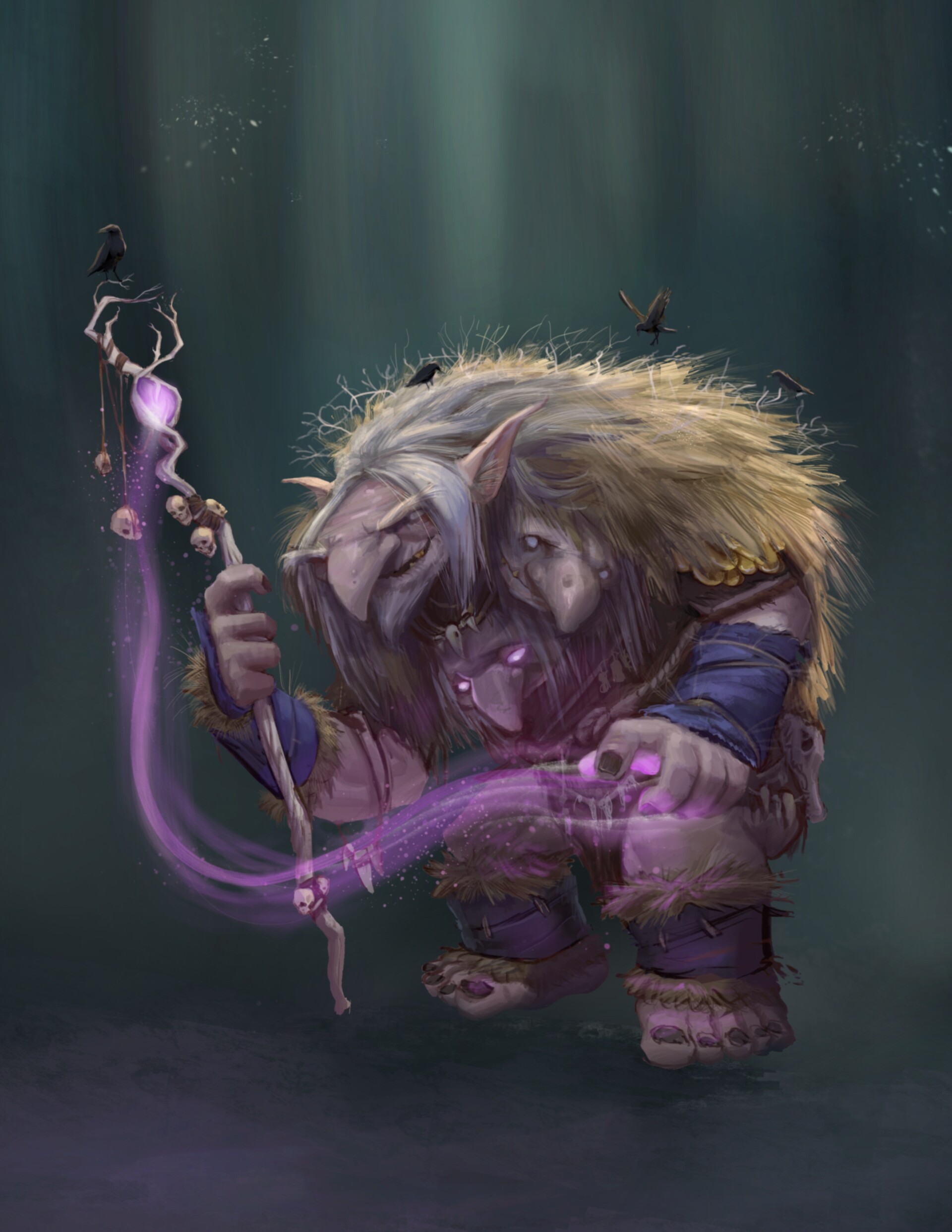 ArtStation - The Theee Headed Troll, for Critical Crafting