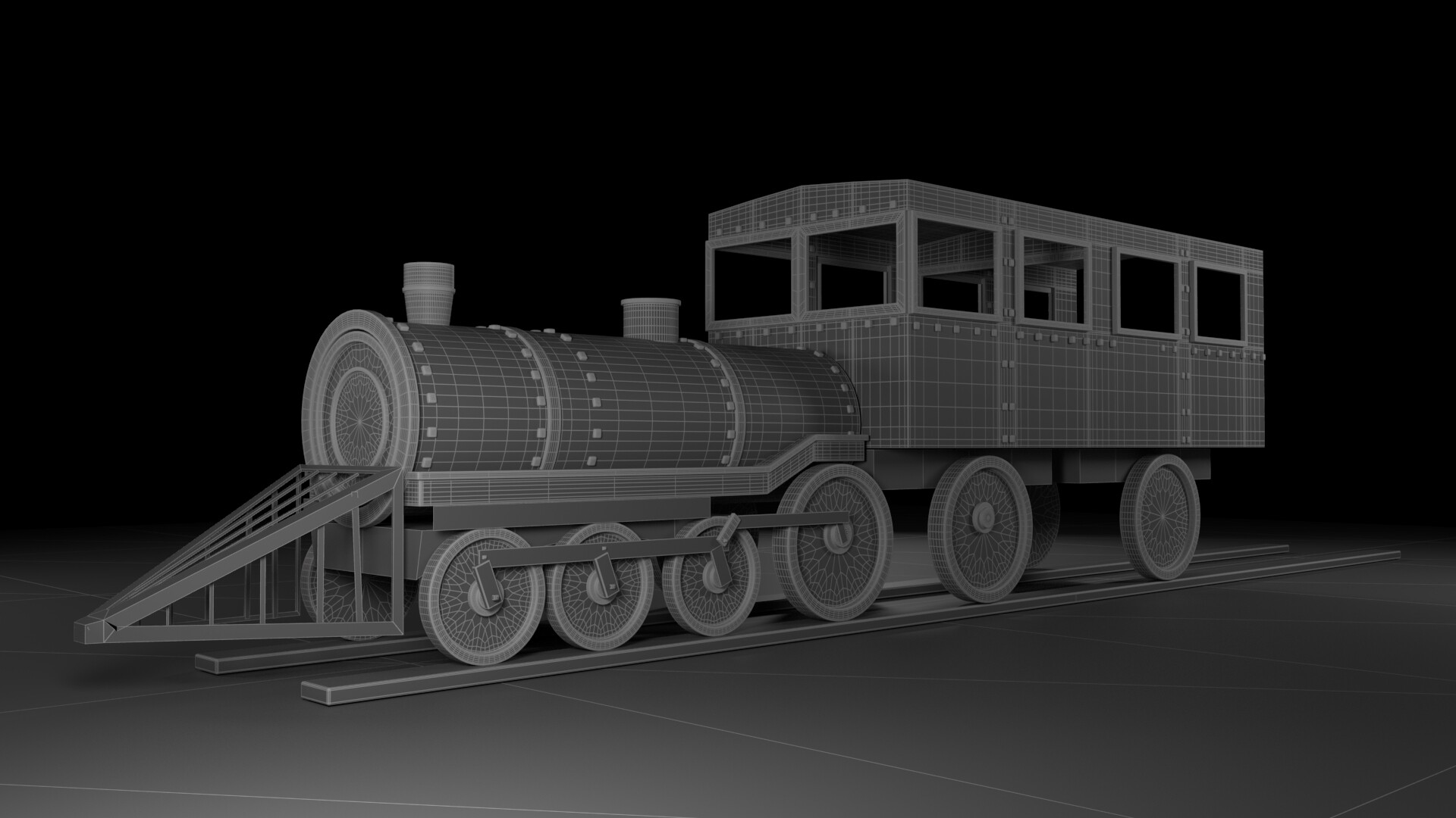 ArtStation - Train wireframe render..
