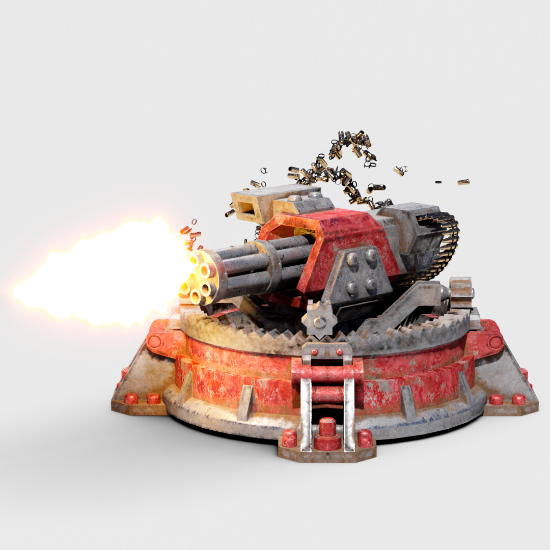ArtStation - Factorio machin gun turret WIP + Demo animation