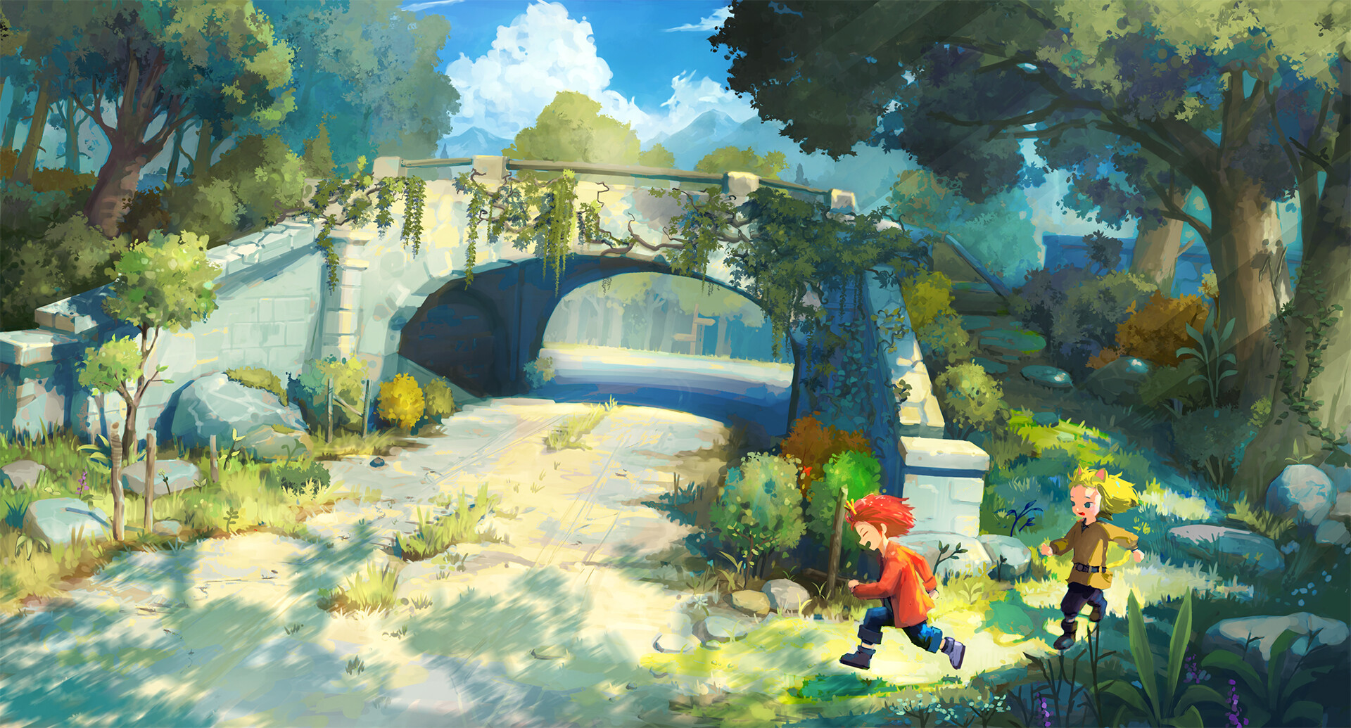 ArtStation - Children running happily