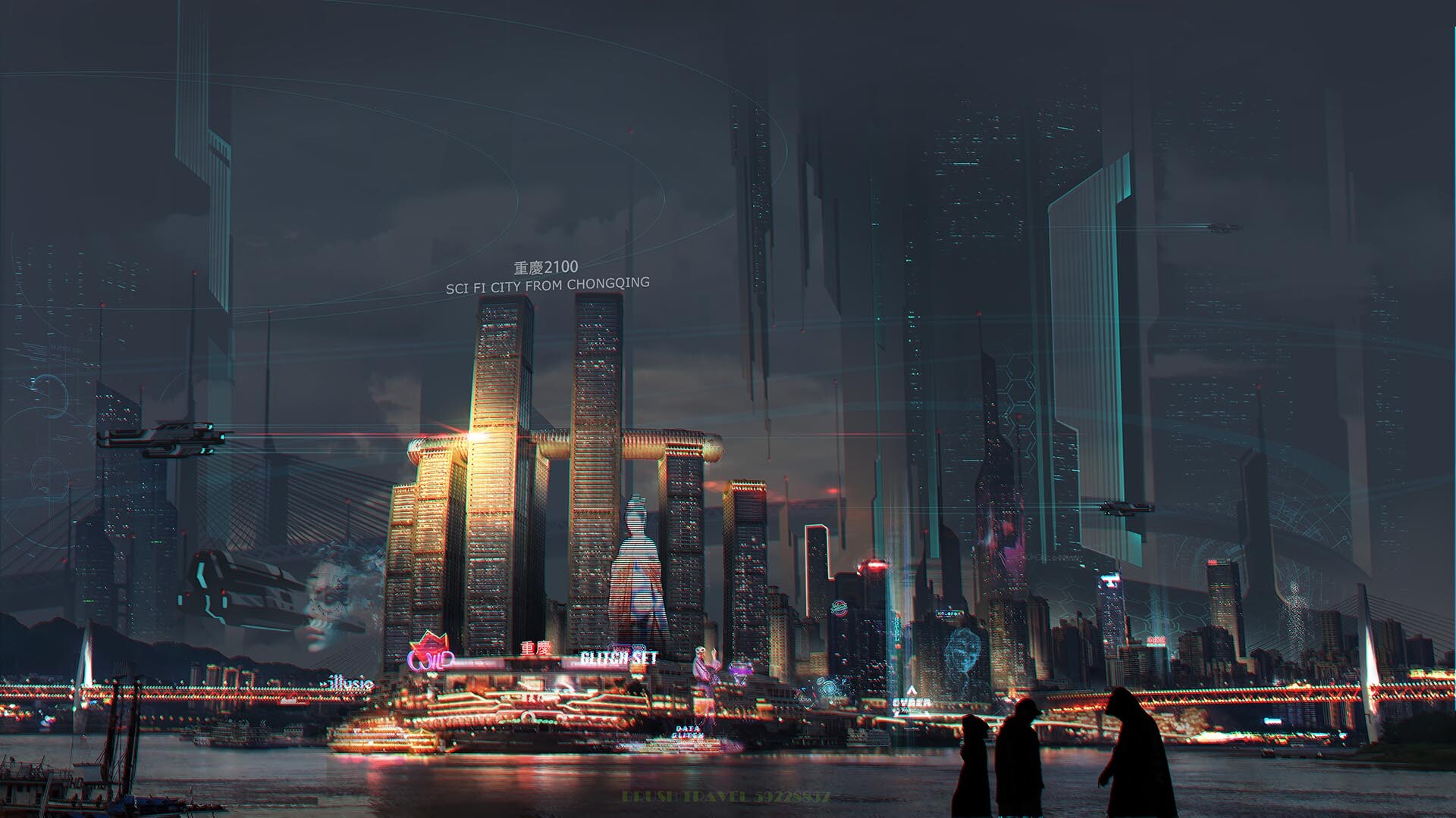 ArtStation - sci-fi city from china chongqing