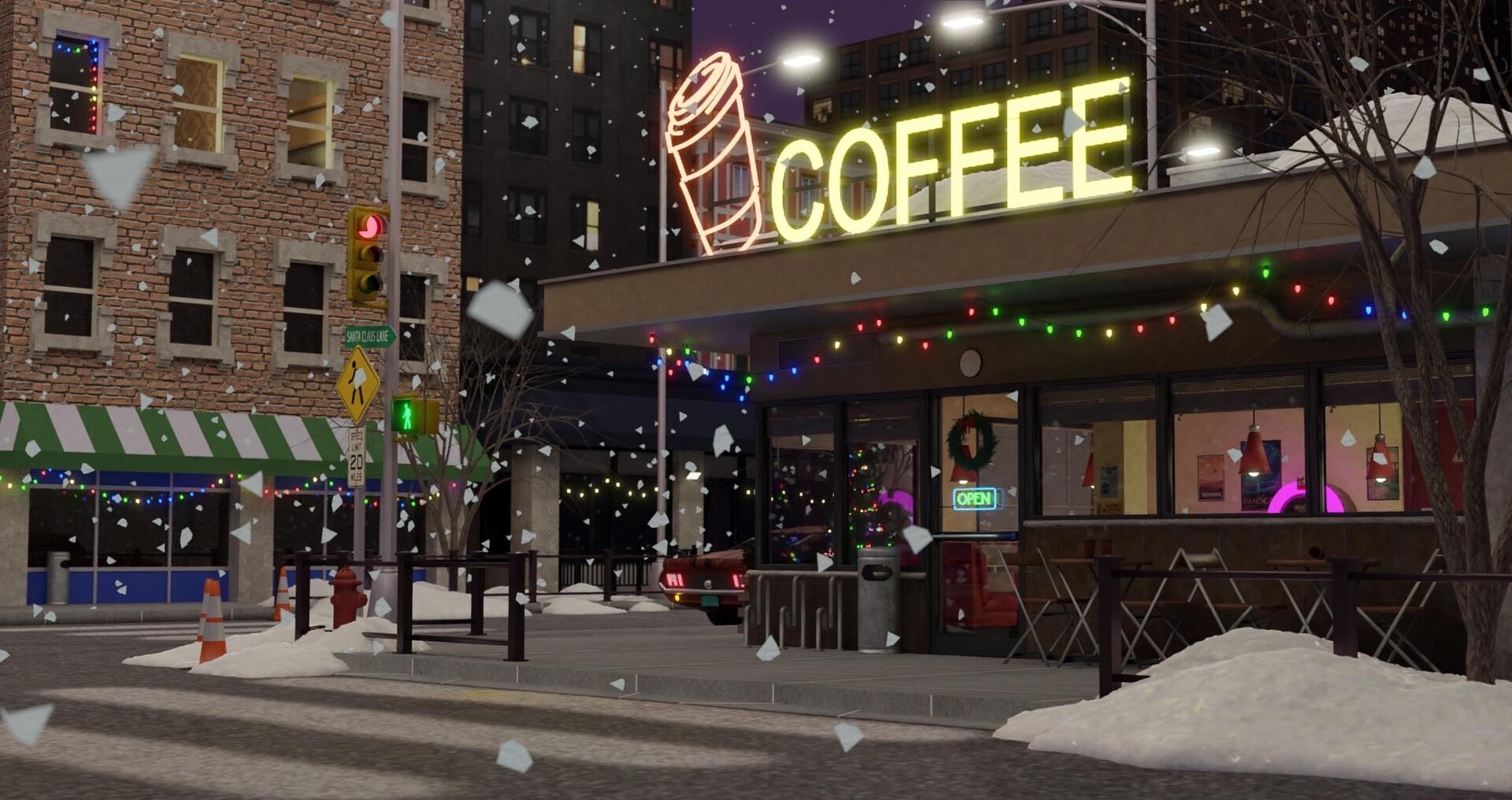 ArtStation - Christmas Cafe inspired by Anastasia Ermekova