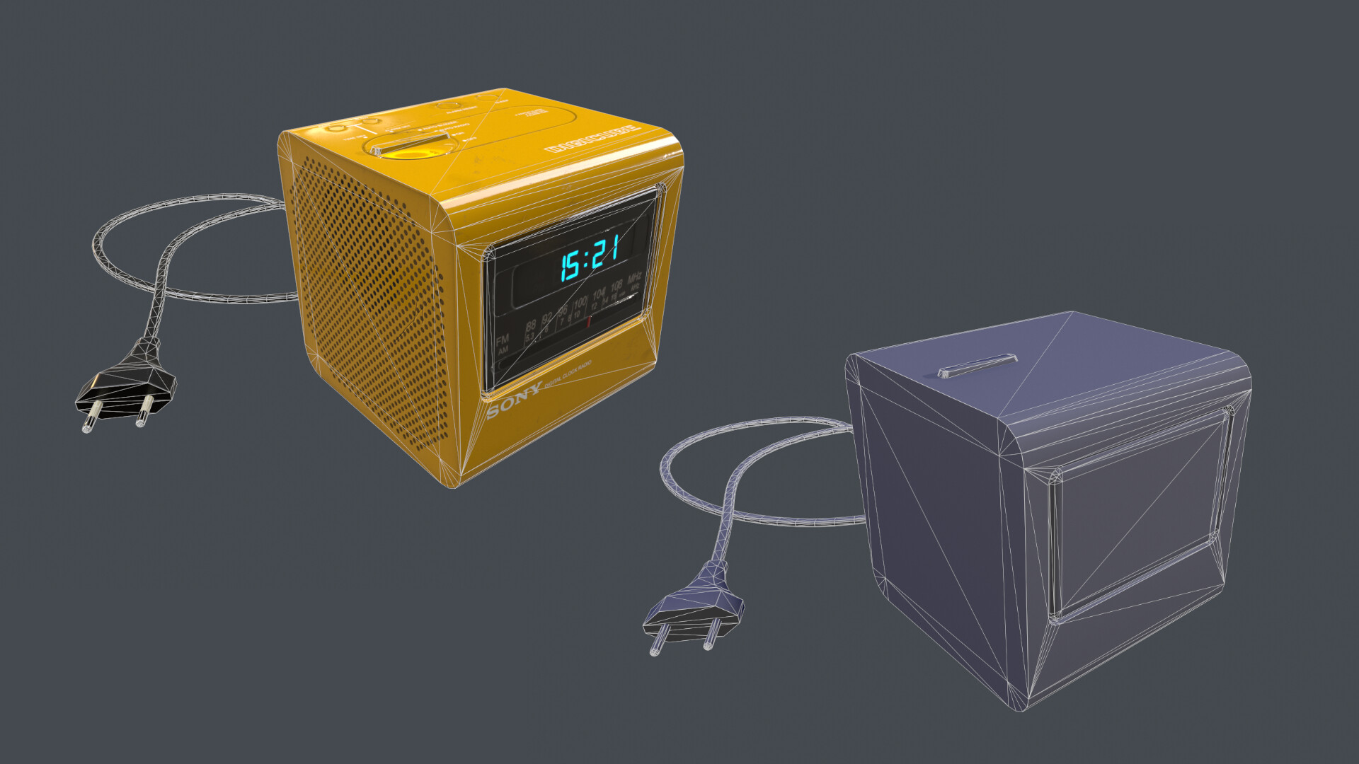 Francesco Alessandrini 3D - Clock Radio - Sony Digicube - PBR Asset