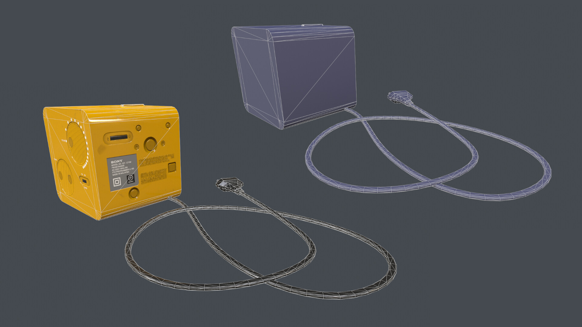 Francesco Alessandrini 3D - Clock Radio - Sony Digicube - PBR Asset