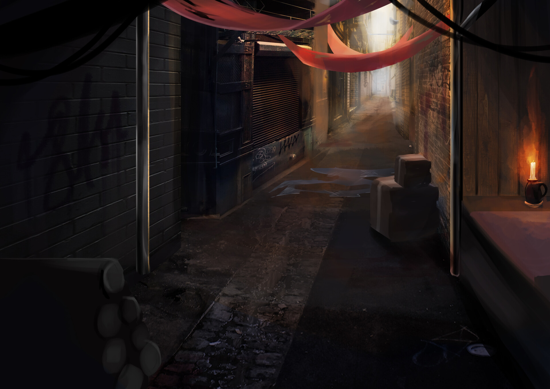 ArtStation - Alleyway Concept Art