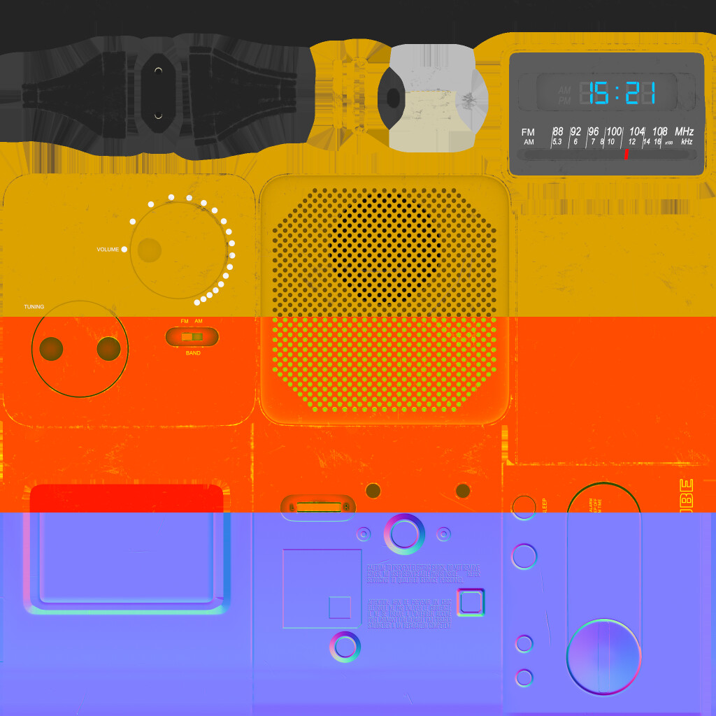 Francesco Alessandrini 3D - Clock Radio - Sony Digicube - PBR Asset