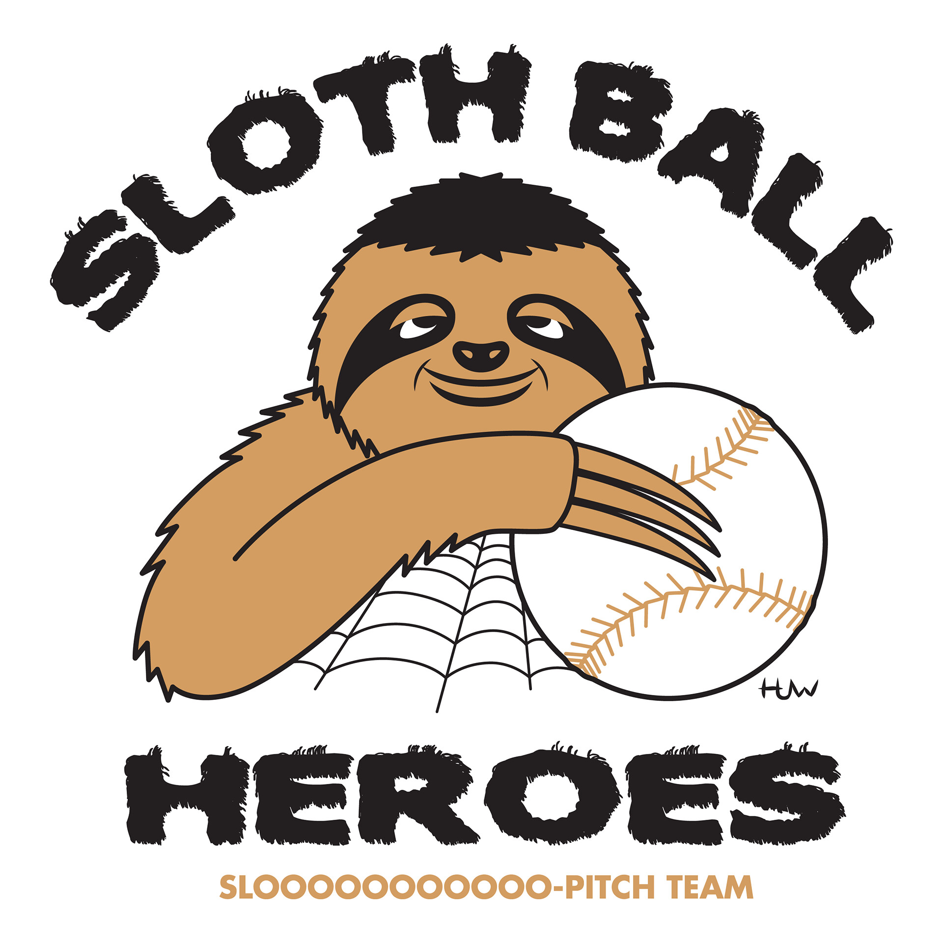 ArtStation - SLOTHBALL HEROES Slo-Pitch Baseball Team Logo/Mascot