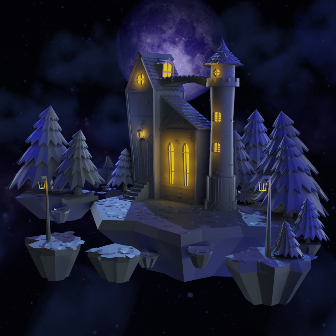 ArtStation - Gray midnight castle
