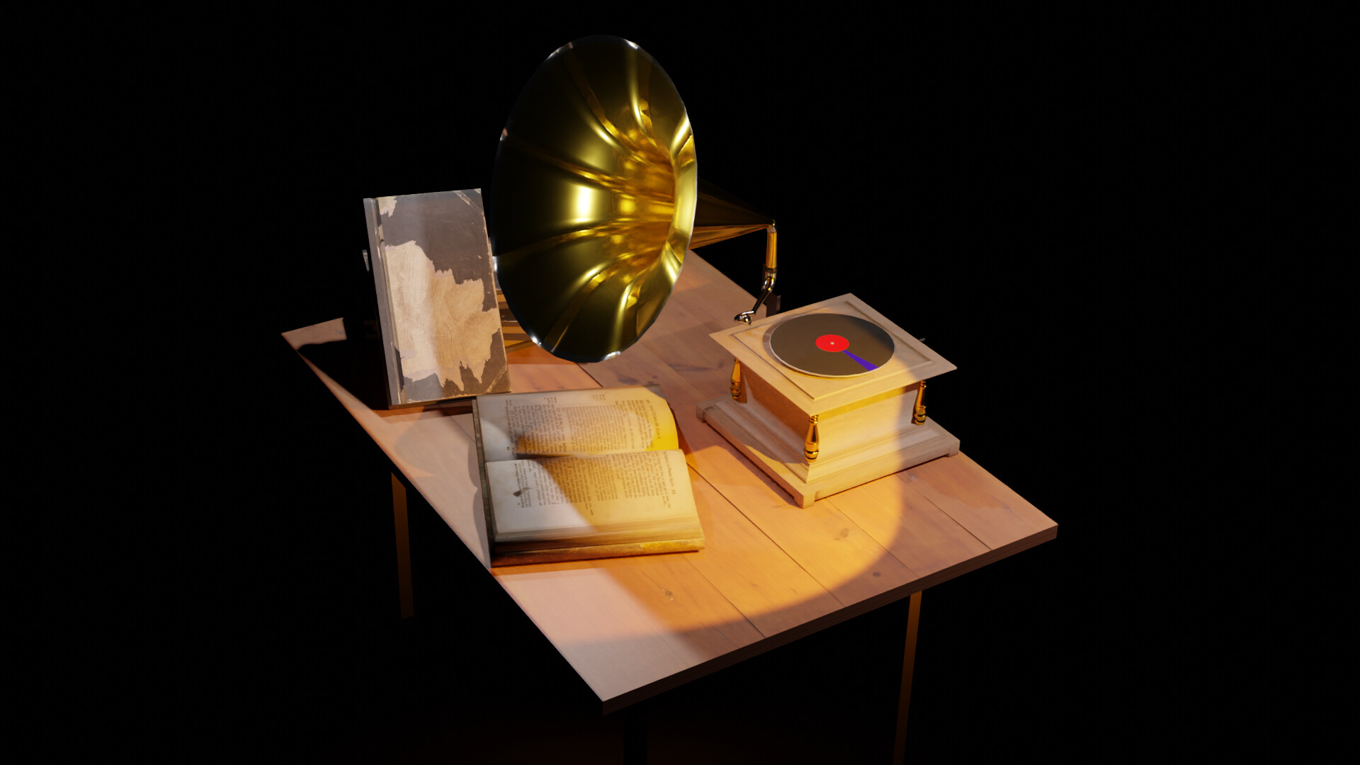 ArtStation - Gramophone and books