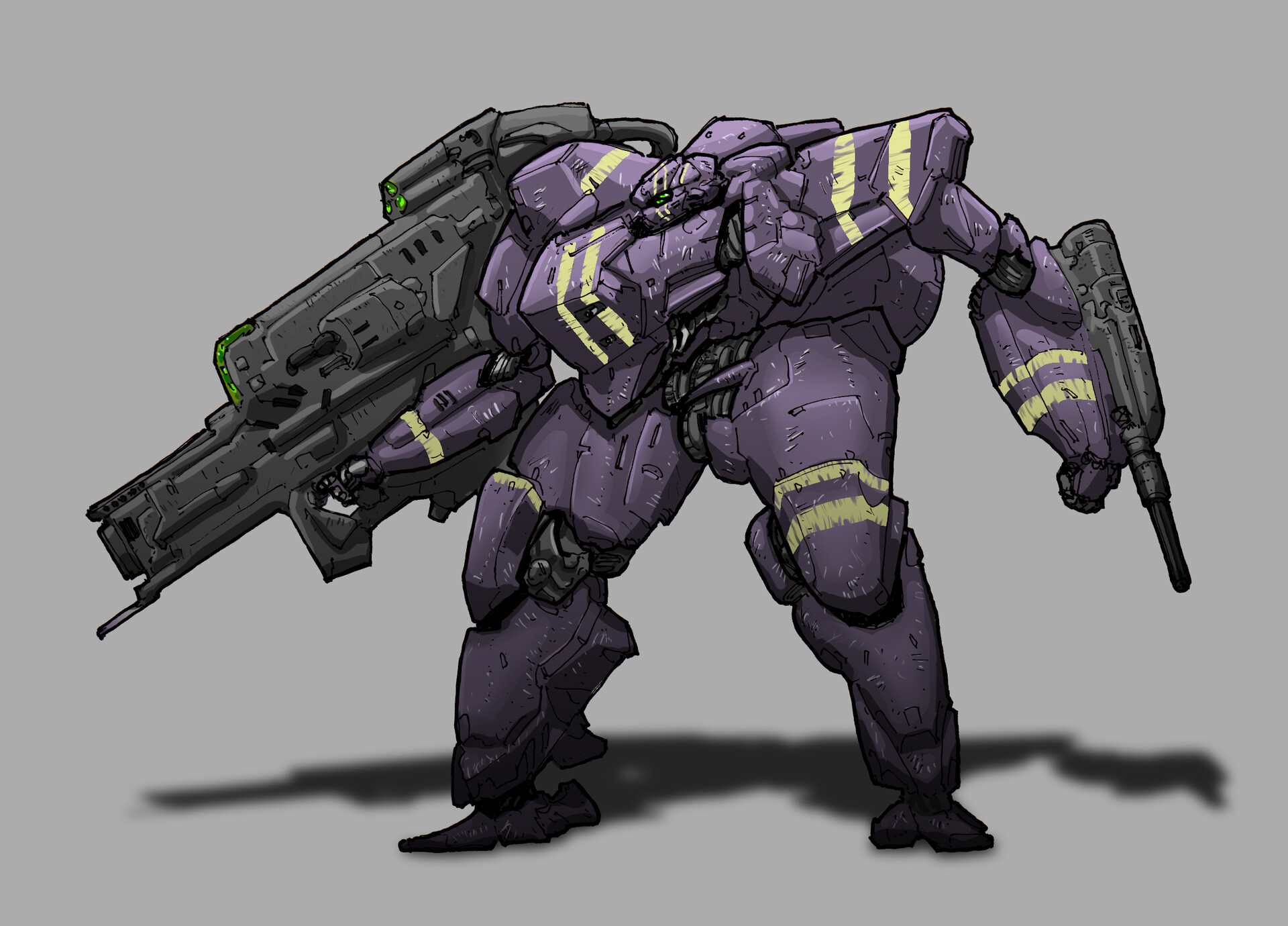 ArtStation - Heavy Support Mech Space Type