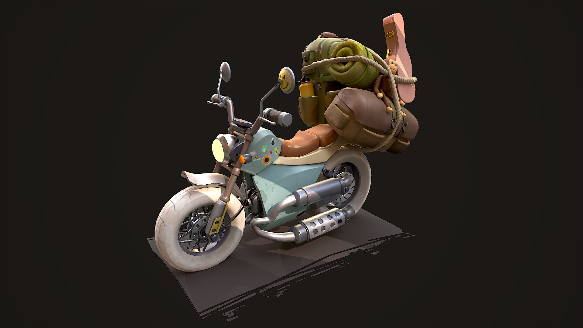ArtStation - Road Trip - Stylized Motorbike