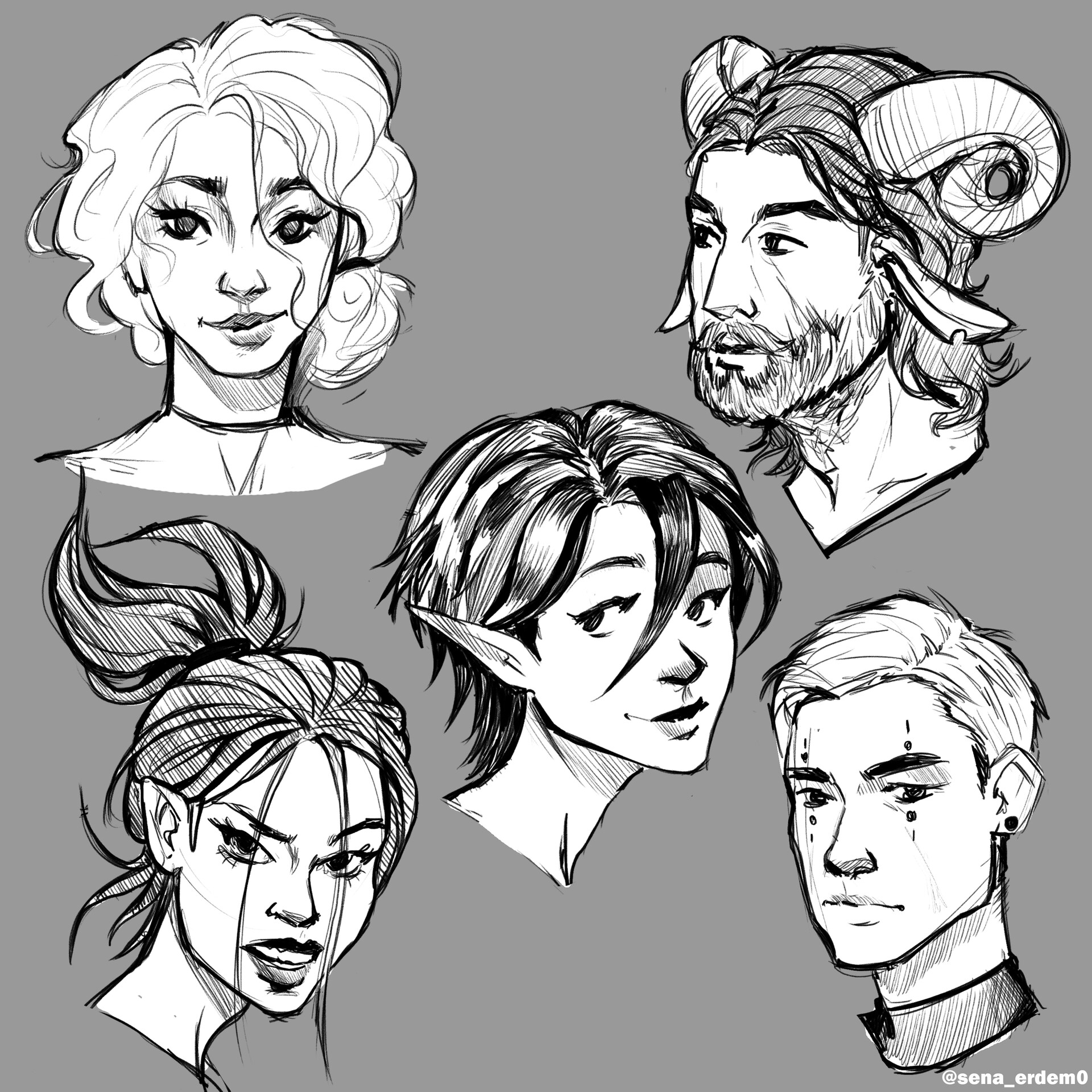 ArtStation - Quick Character Sketches