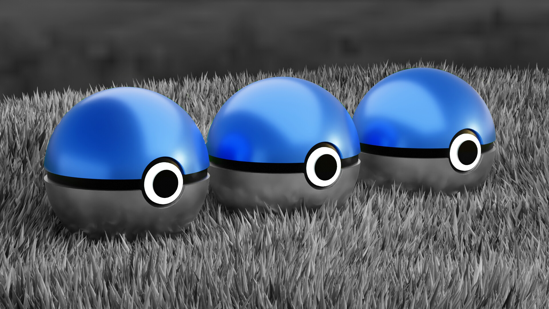 ArtStation - Pokeball in grass