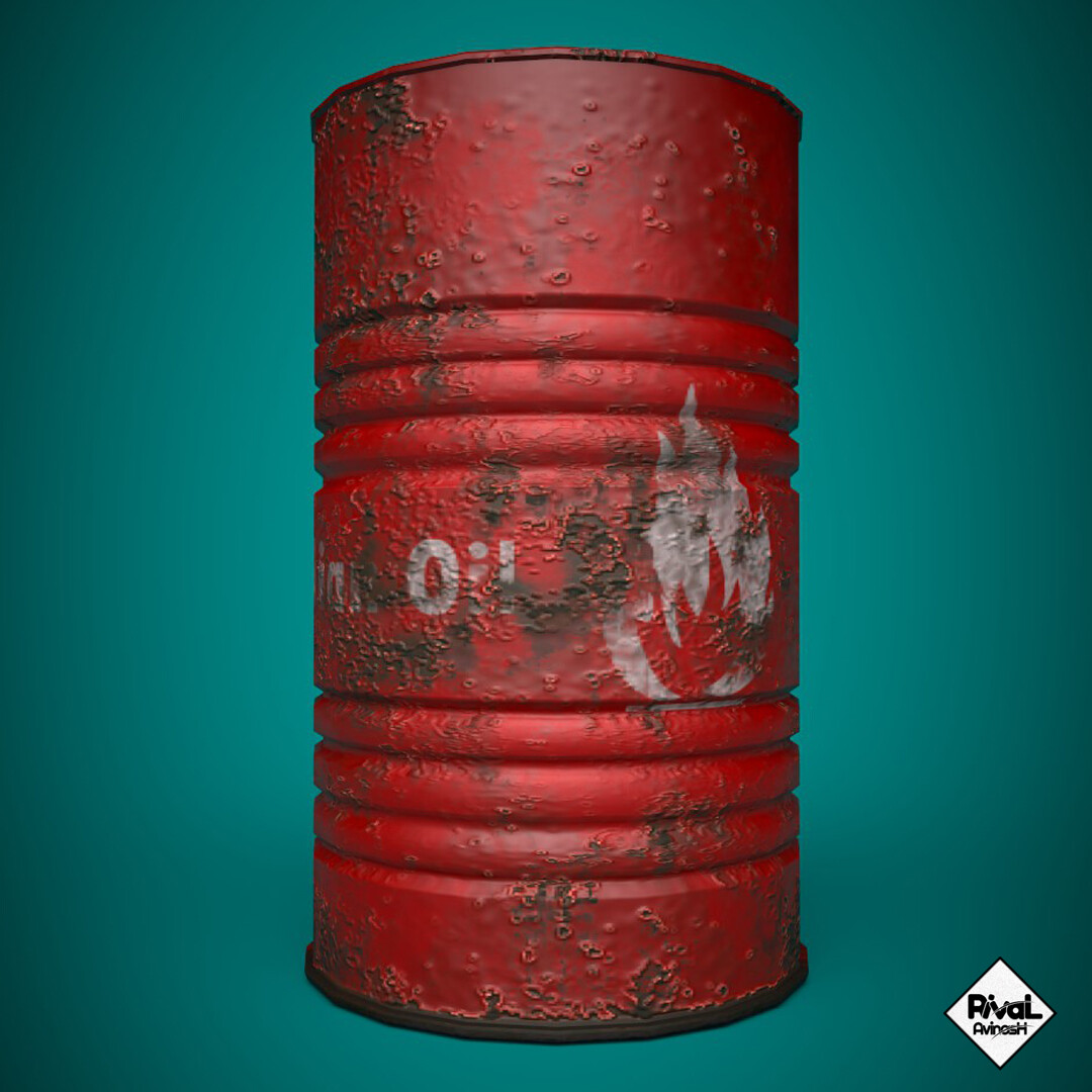 ArtStation - Low_Poly_Oil_Barrel_3D_Model