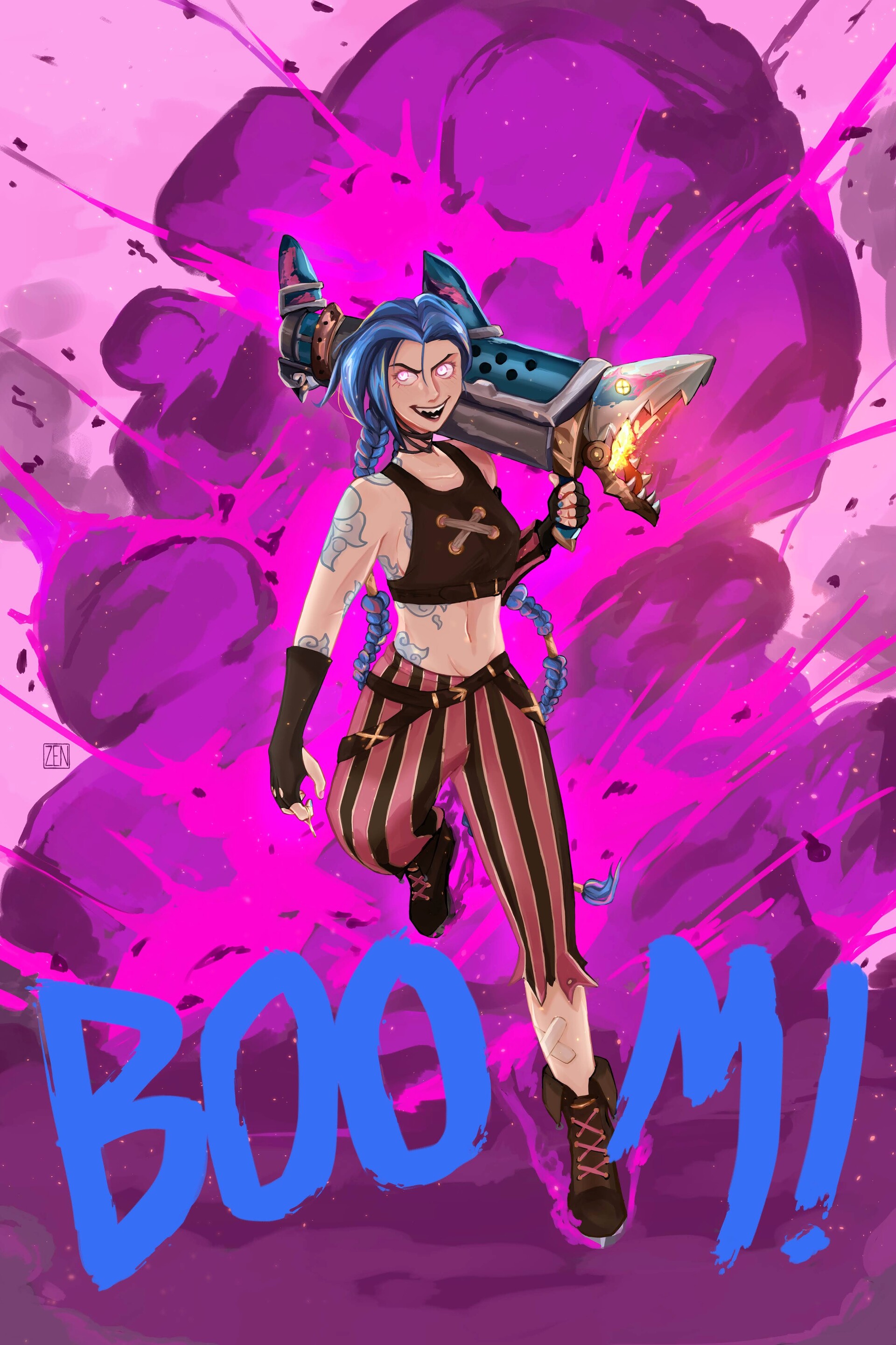 Jayden Sansom - Jinx LoL Fan Art