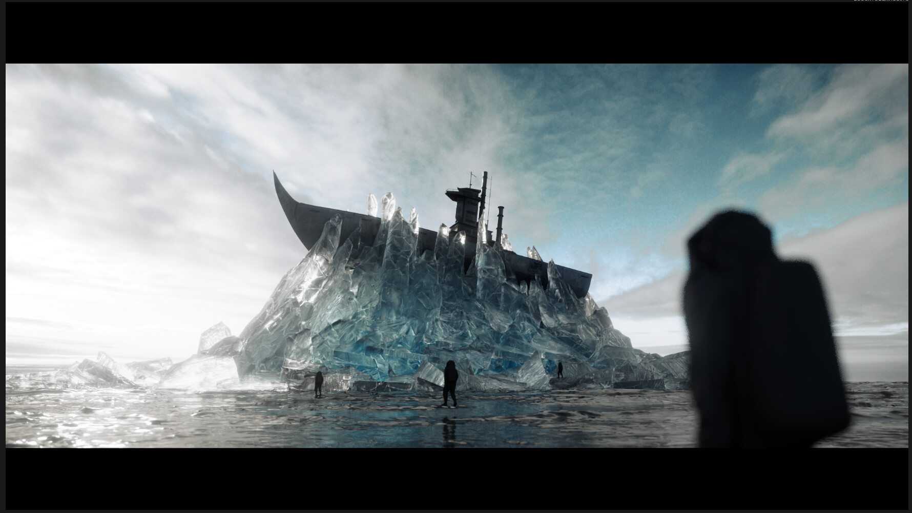 Egert Kanep - Avatar fanart: Fire nation ship in ice